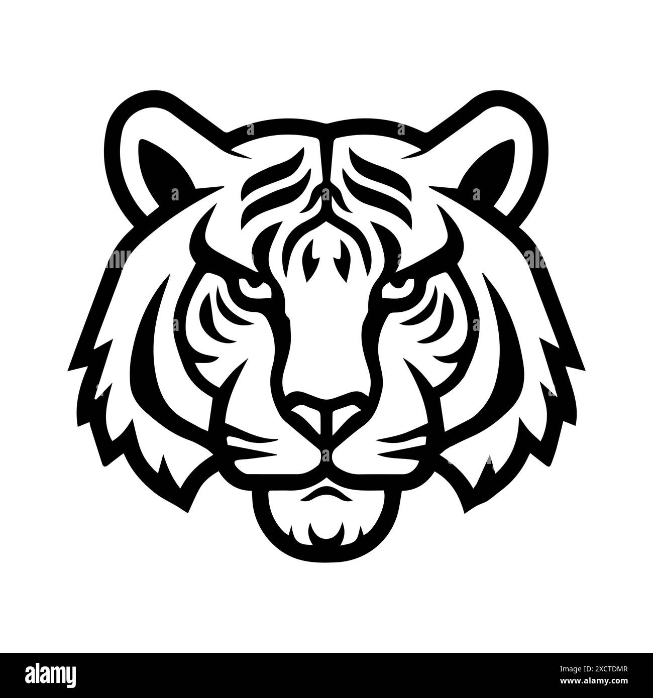 Tiger Face logo or modern line icon. Vector line art and icon design ...