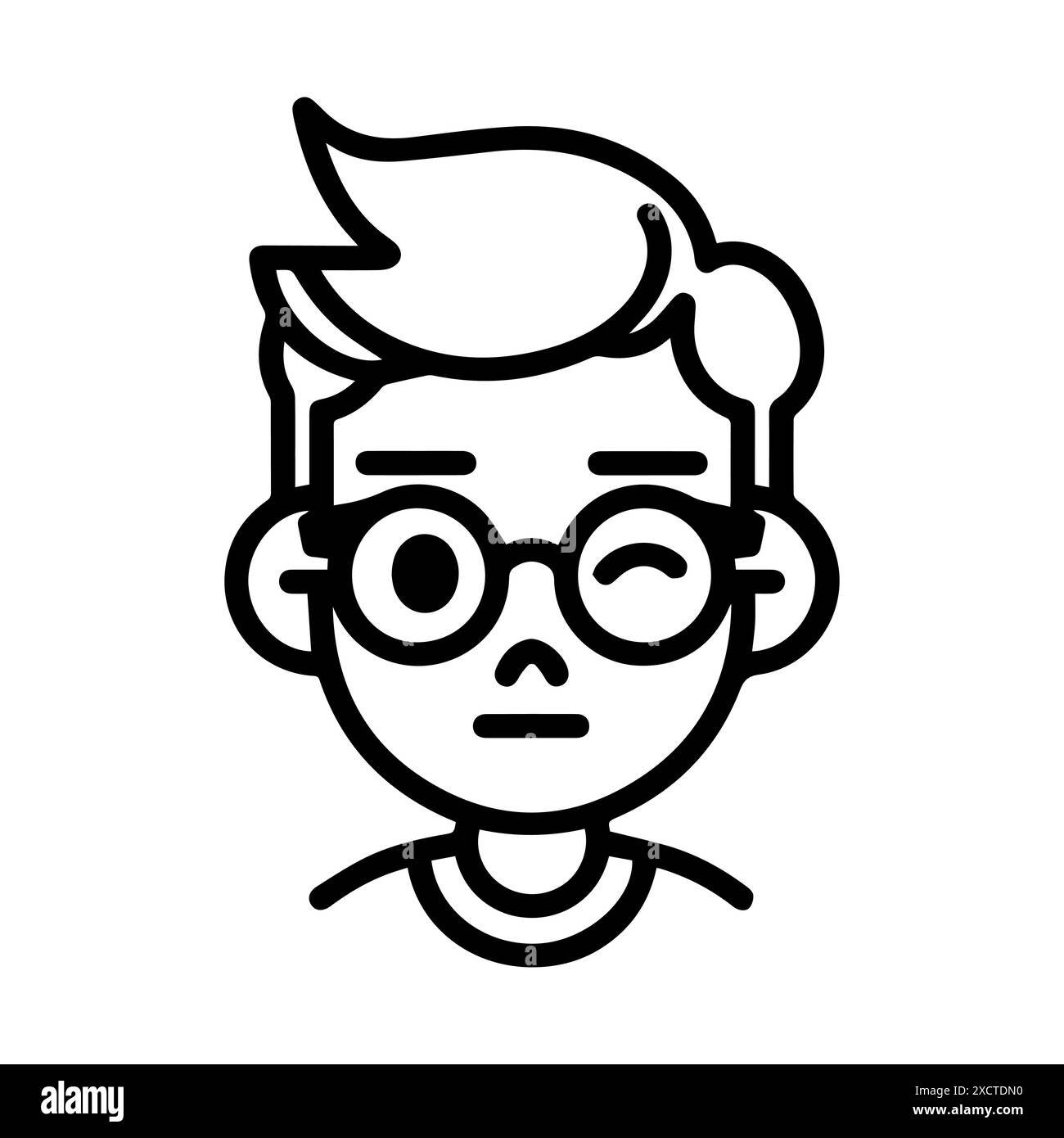 Cute Geek logo or modern line icon. Vector line art and icon design ...