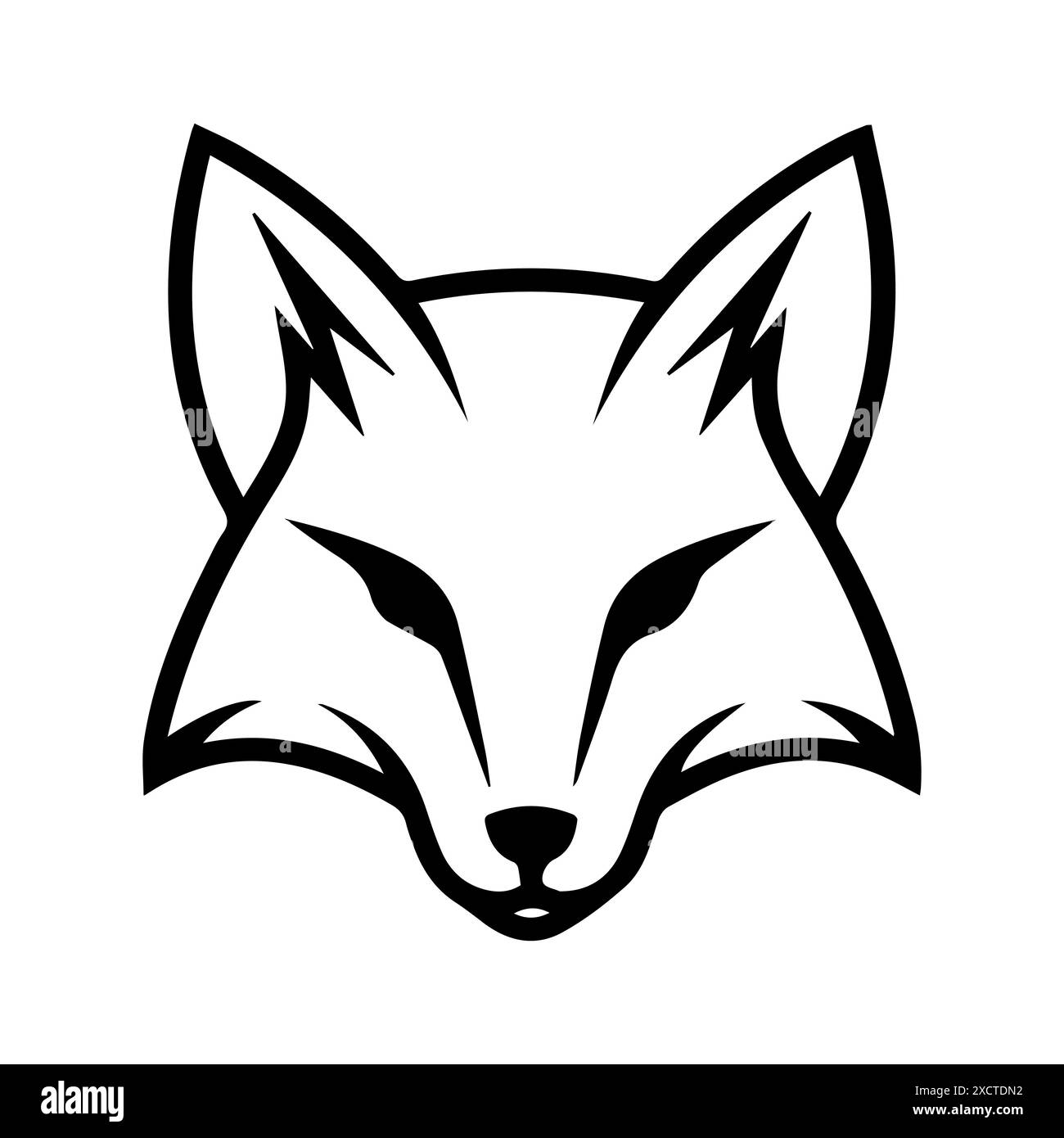 Fox Face logo or modern line icon. Vector line art and icon design with ...