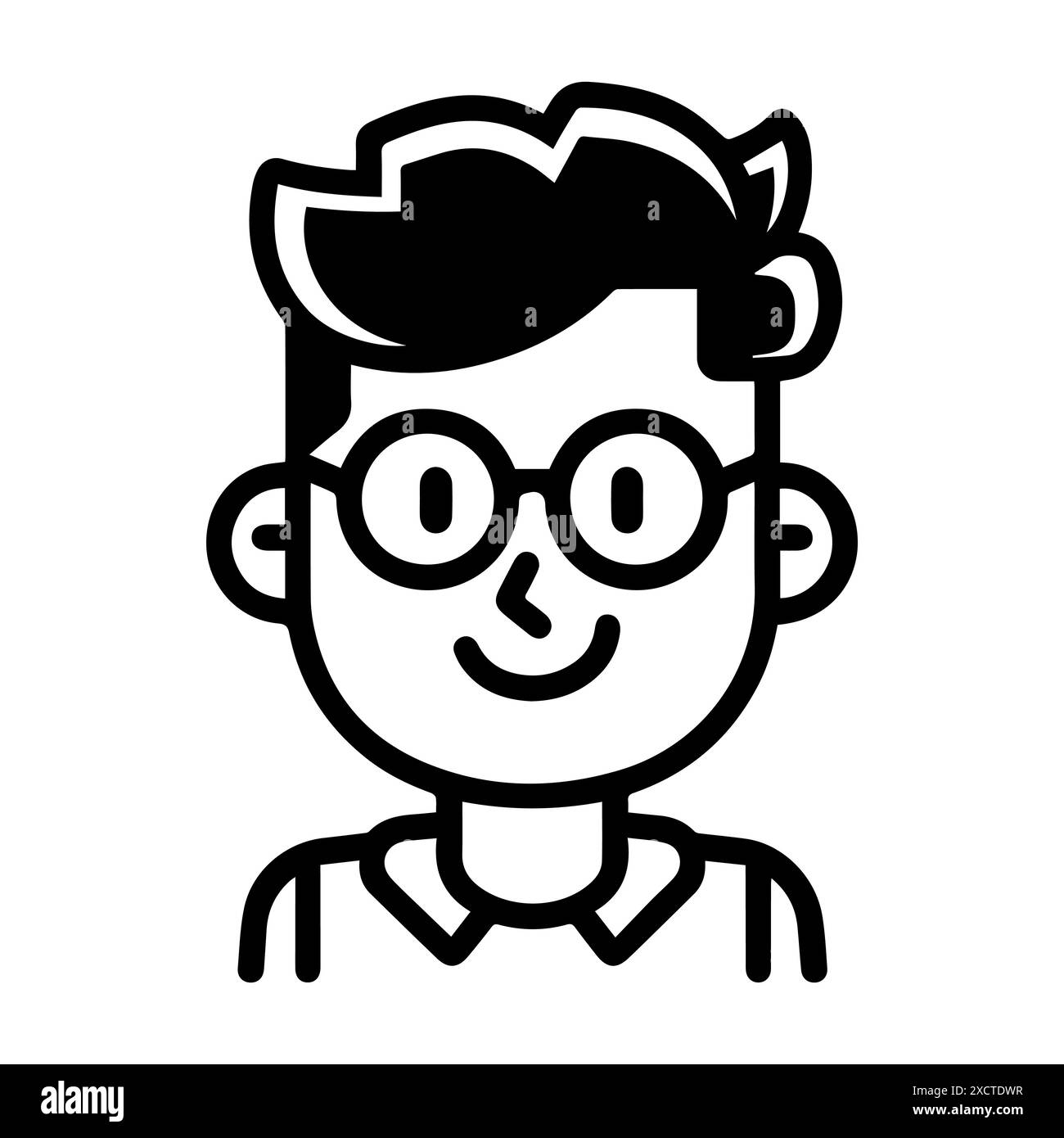 Cute Geek logo or modern line icon. Vector line art and icon design ...