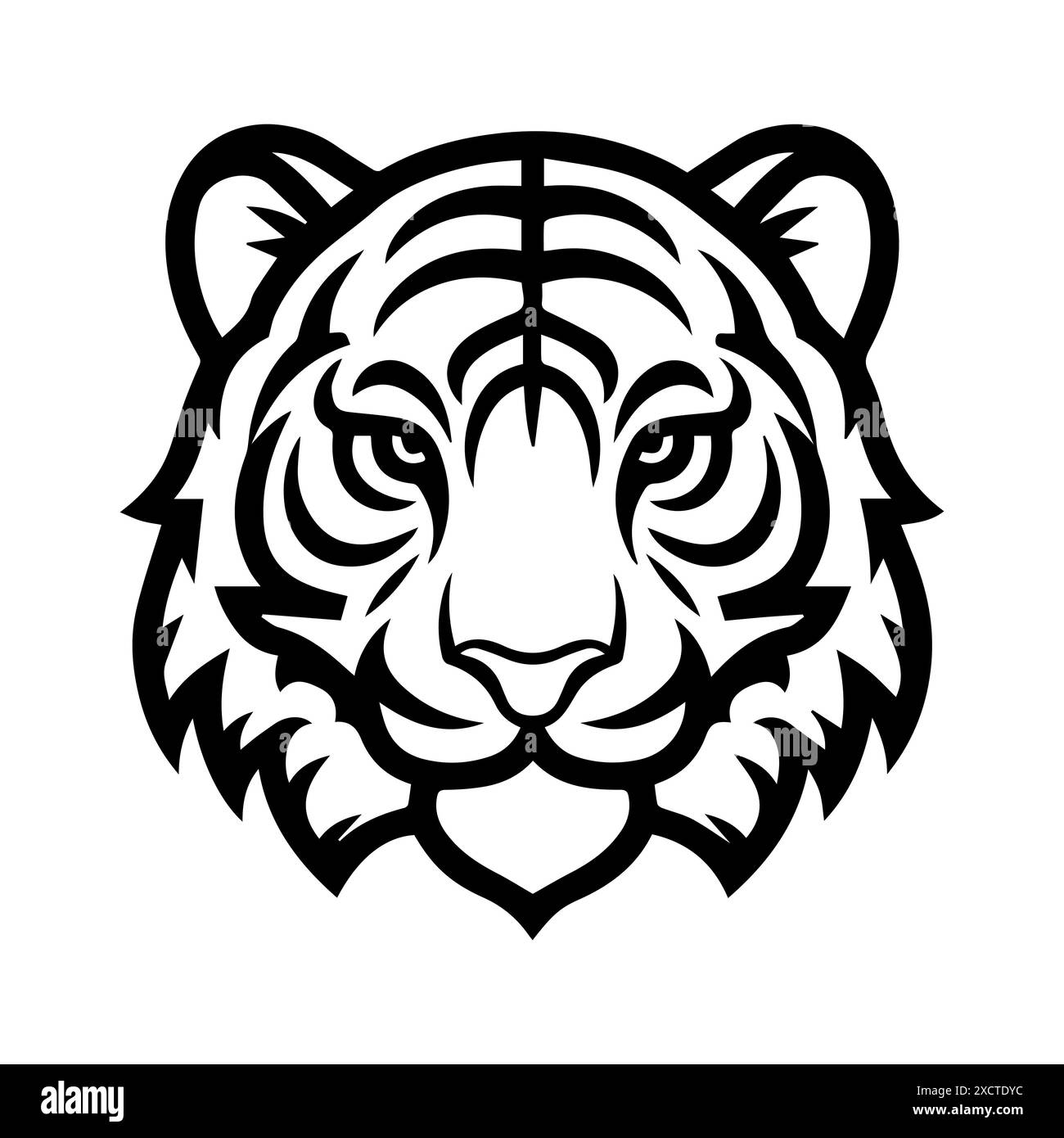 Tiger Face logo or modern line icon. Vector line art and icon design ...