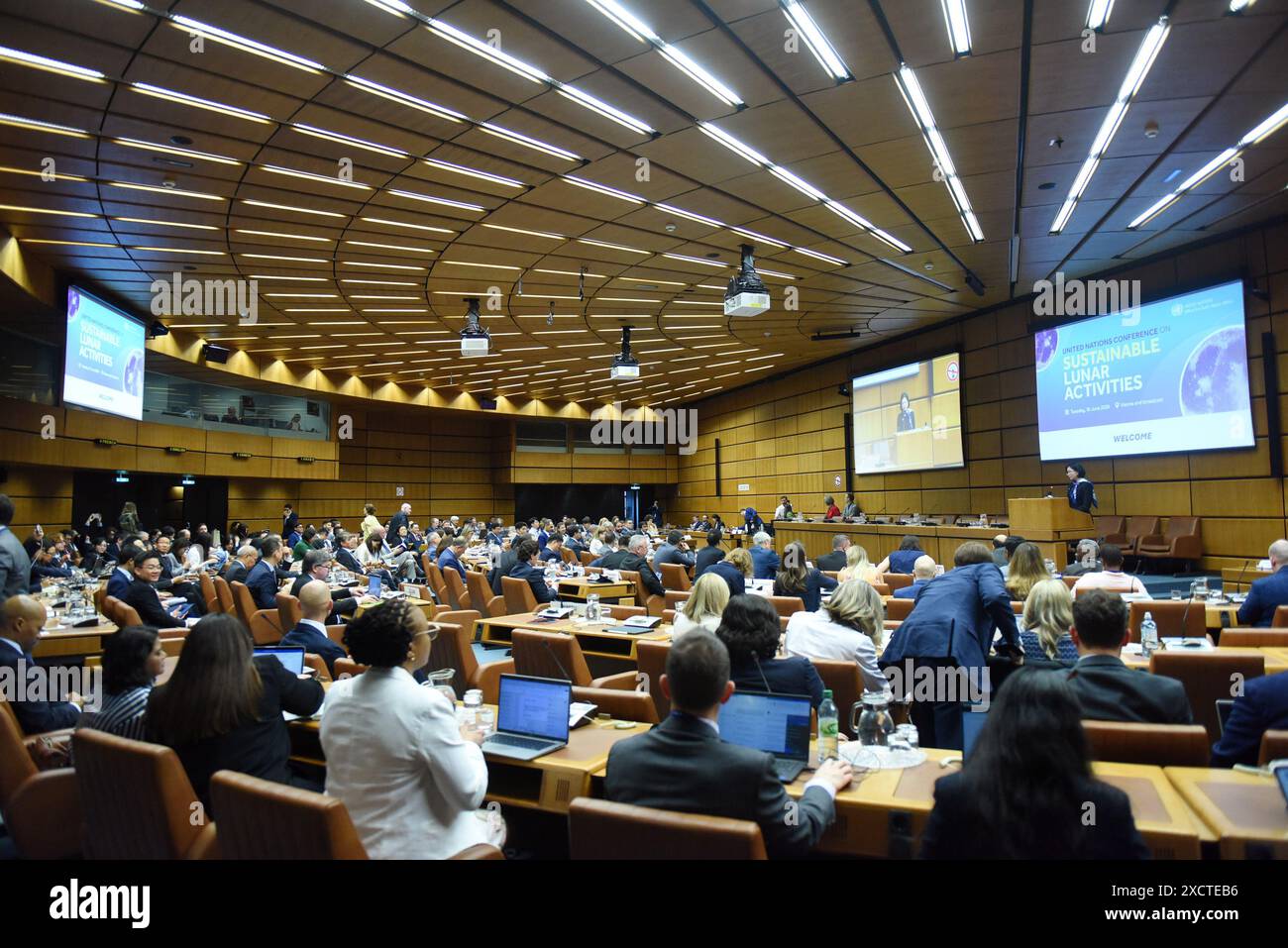 Vienna, Austria. 18th June, 2024. Delegates attend the UN Conference on ...