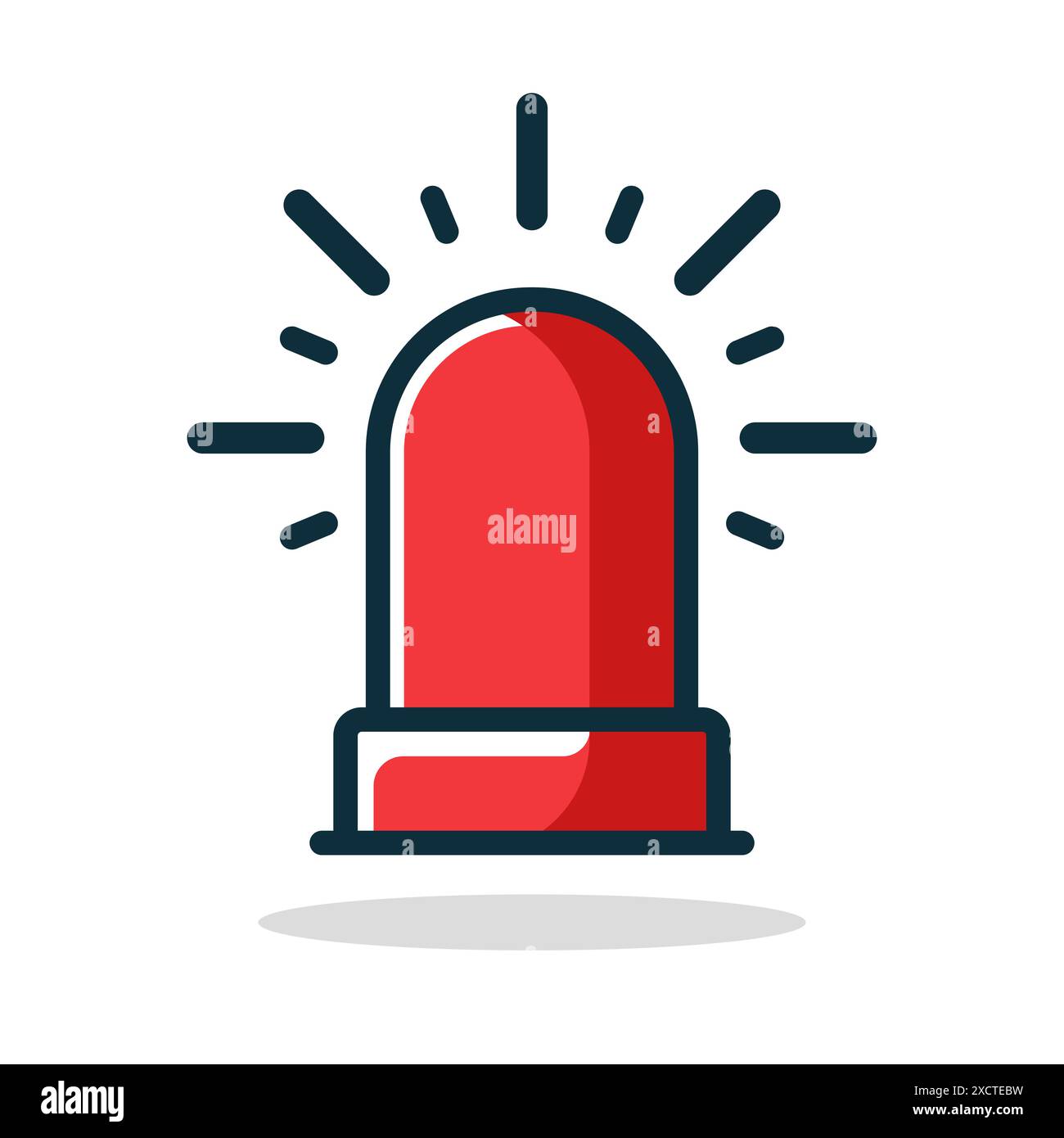 Red emergency flashers siren icon. Siren icon in flat style. Emergency ...