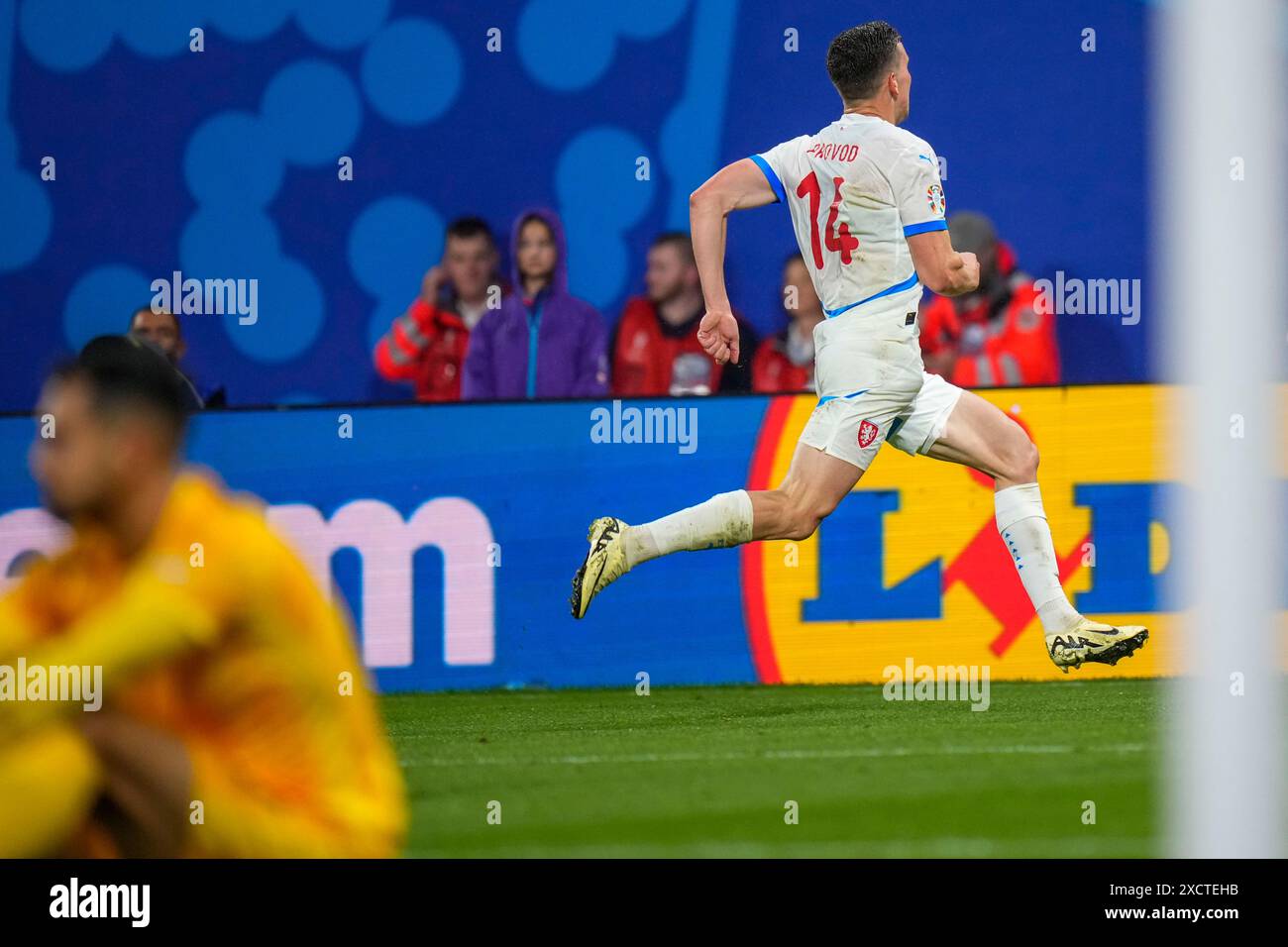 Czech Republic's Lukas Provod celebrates after scoring the opening goal ...