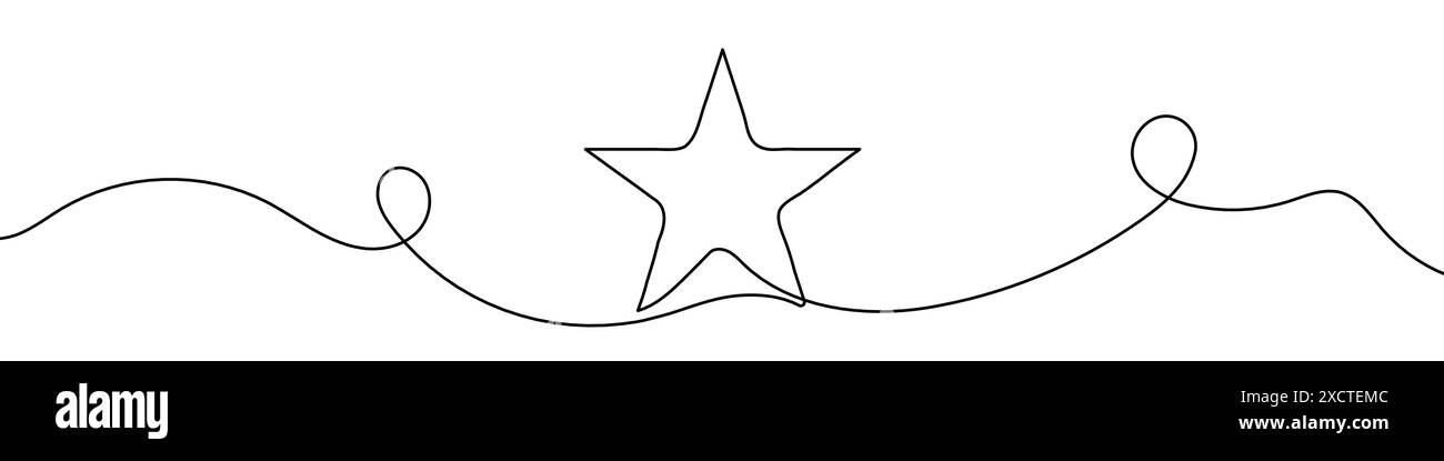 Continuous editable line drawing of star. One line drawing background ...