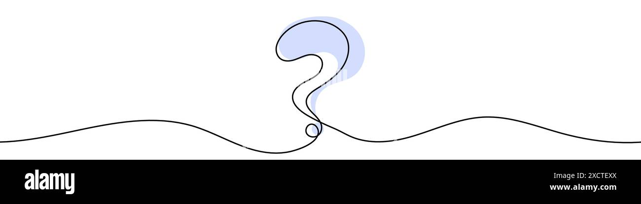 Continuous editable drawing of question mark. One line drawing ...