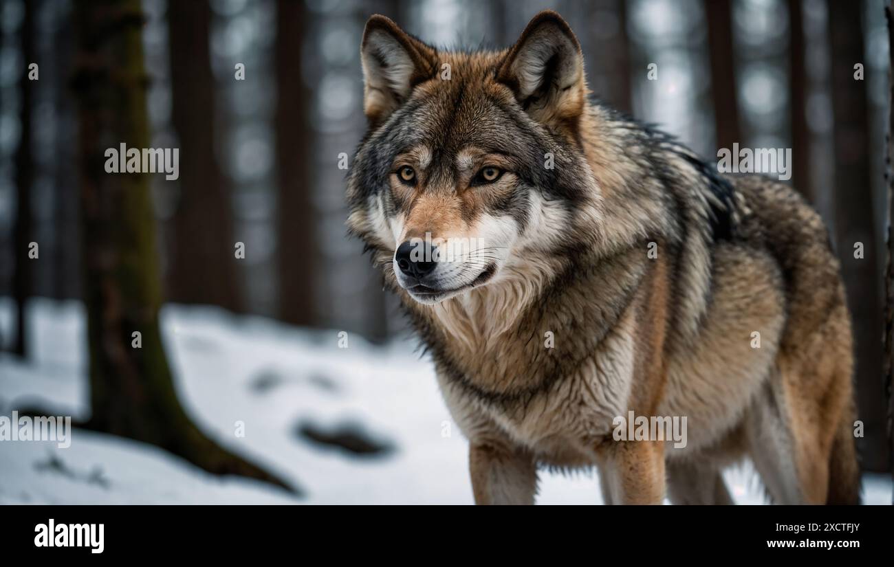 Wolves in forest up close hi-res stock photography and images - Alamy