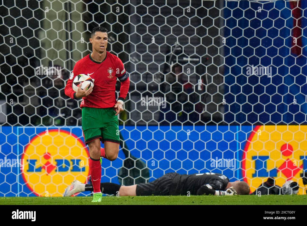 Portugal's Cristiano Ronaldo runs with the ball after Czech Republic's ...