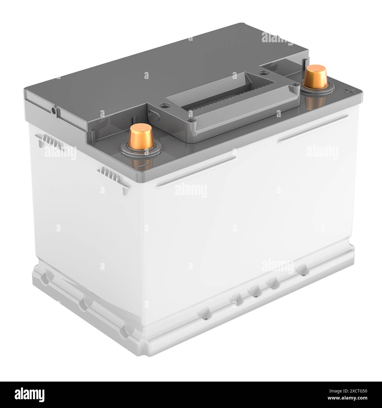 One Car Battery, 3D rendering isolated on white background Stock Photo ...