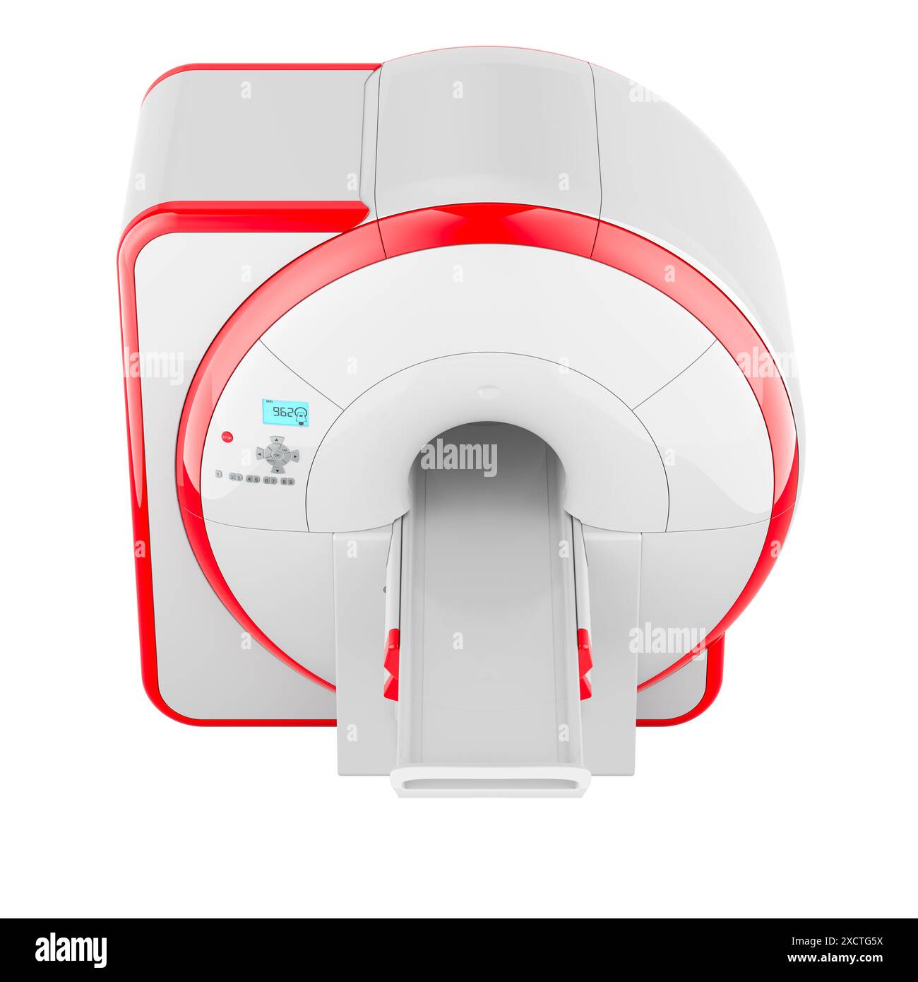Magnetic Resonance Imaging scanner, MRI. Top view, 3D rendering ...