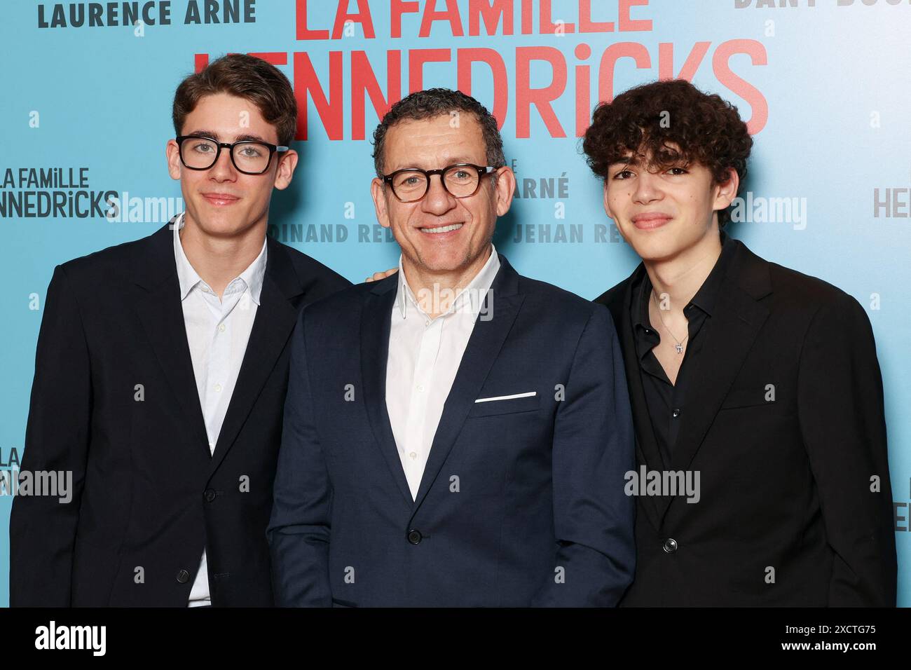 Paris, France. 18/06/2024, Eytan Boon, Dany Boon, Elia Boon attends 'La ...