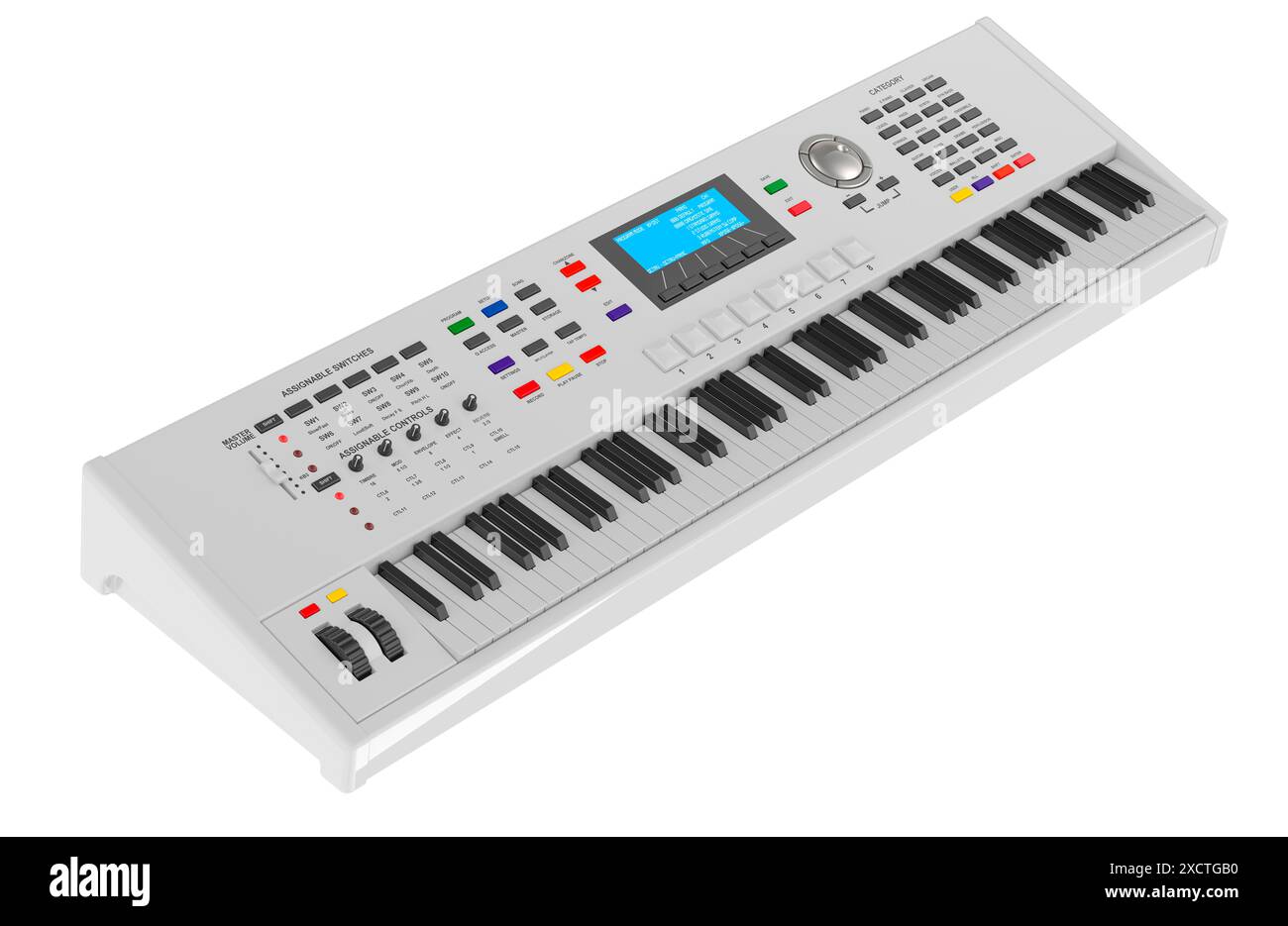 White Electronic Digital Piano, Piano keyboard, Synthesizer, 3D ...