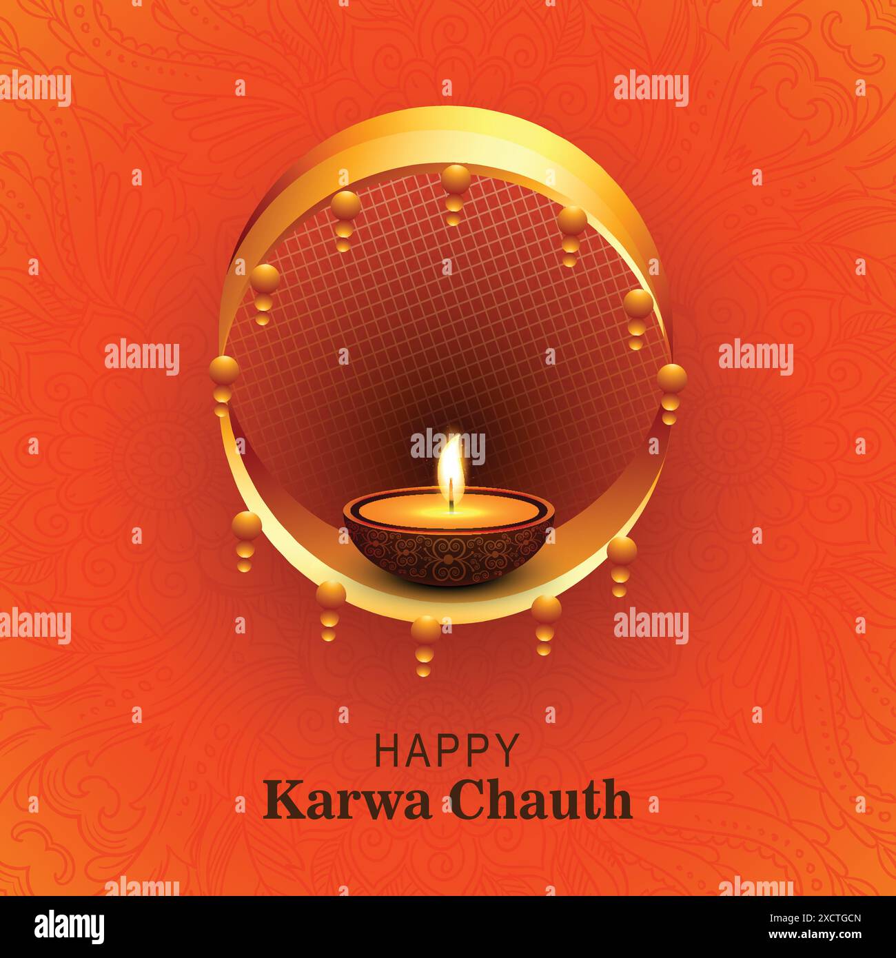 Happy Karwa Chauth Festival Card Background Stock Vector Image And Art