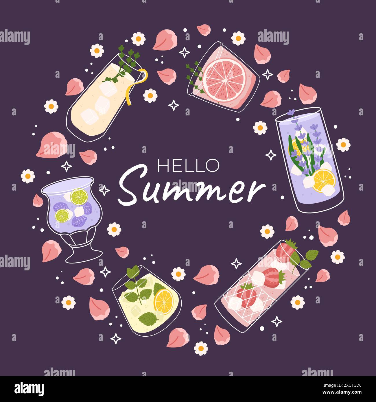 Purple mocktail Stock Vector Images - Alamy