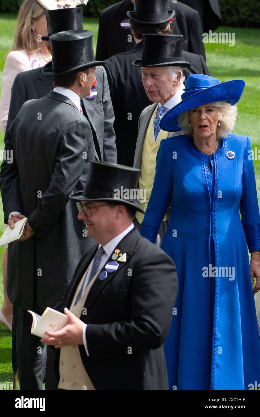 The King and Queen Camilla arriving at Royal Ascot in the Royal ...