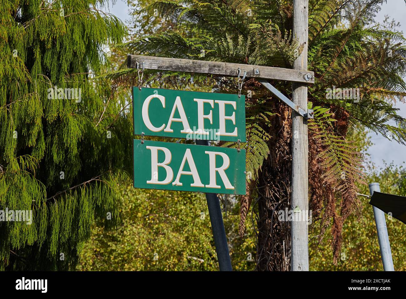 Cafe and bar sign at the beach Stock Photo - Alamy