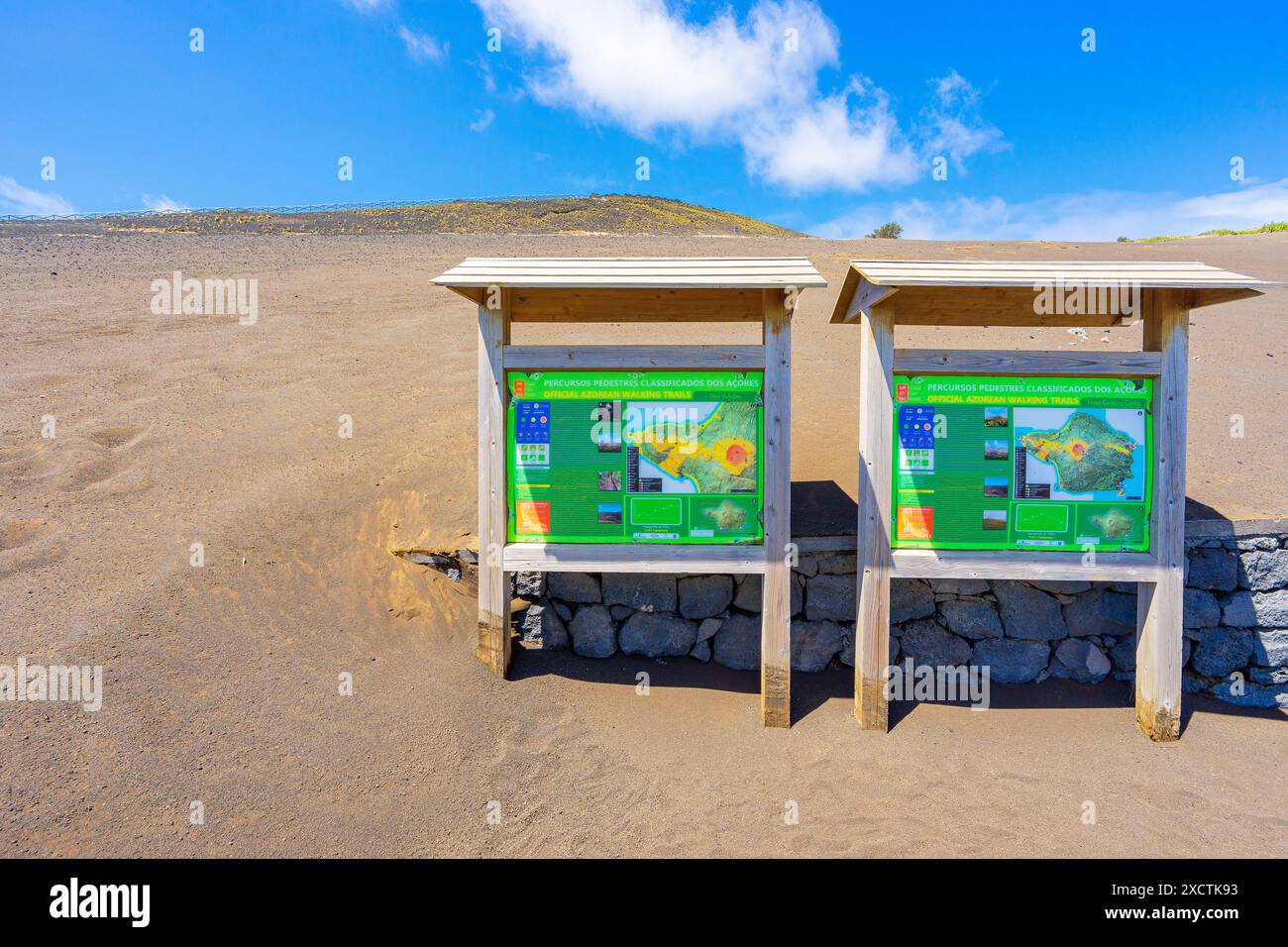 Informative tables of the arid zone of the capelinhos volcano, island ...