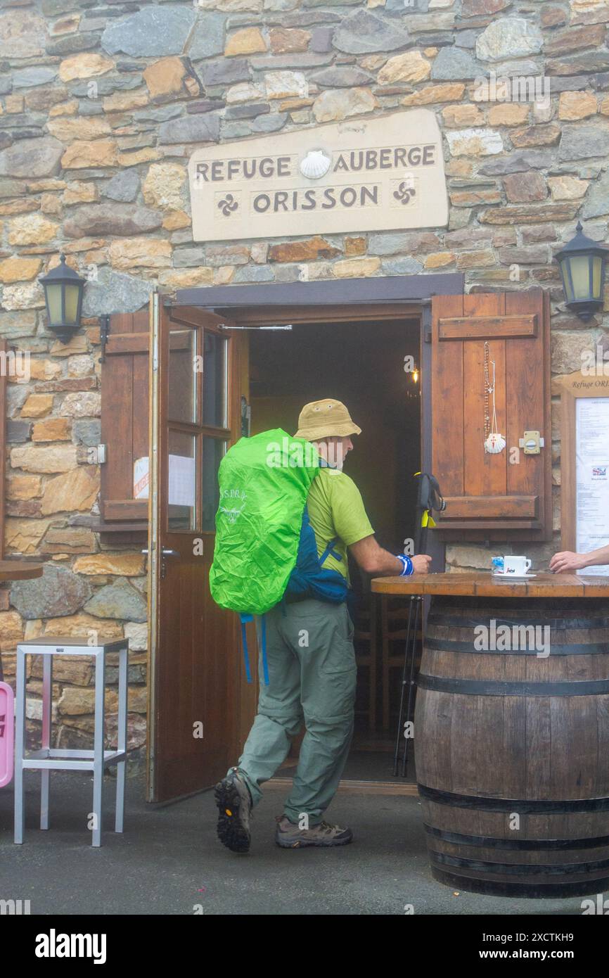 Pilgrims walking the Camino de Santiago the way of St James route ...