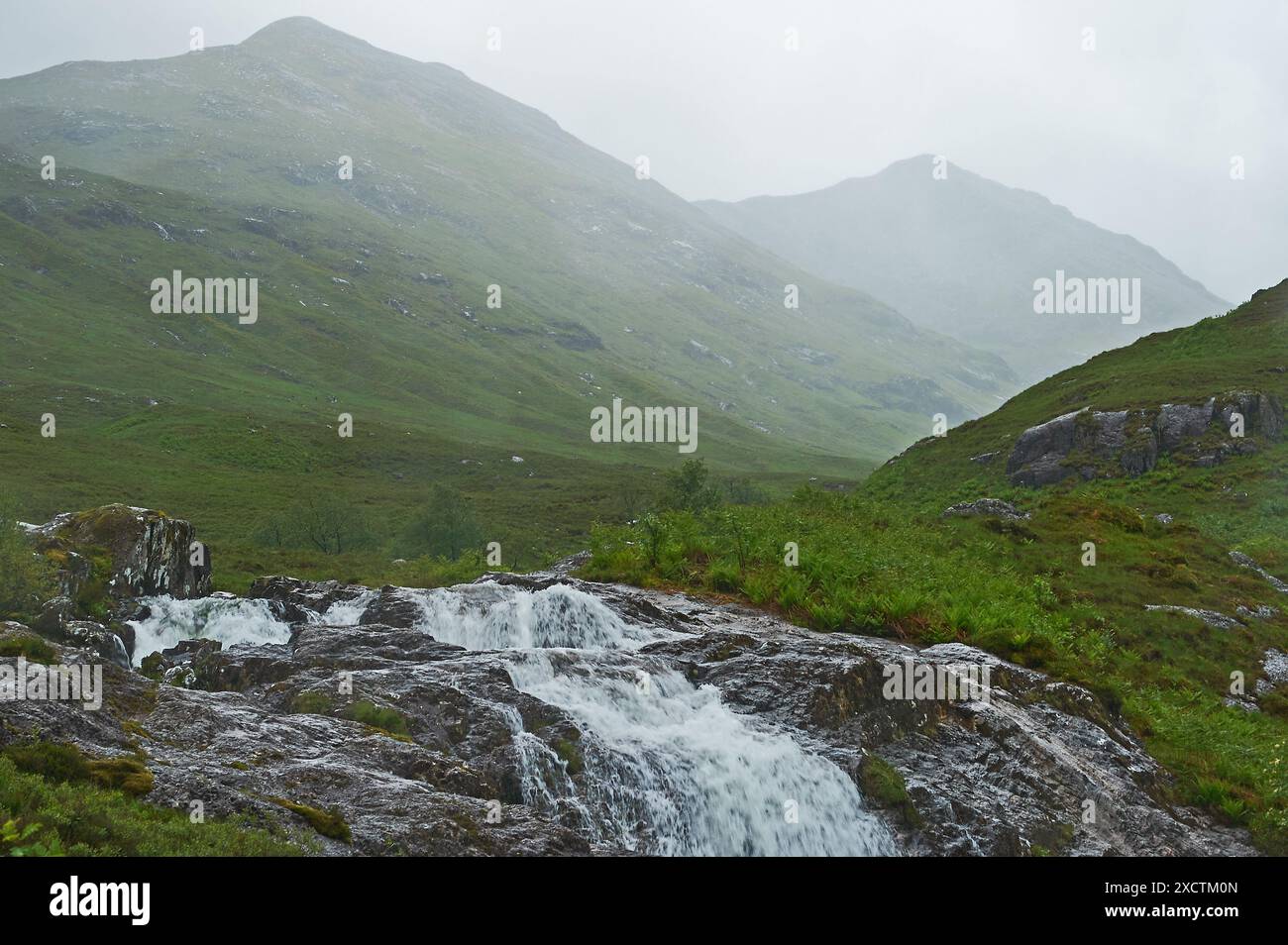 The Meeting of Three Waters in Glencoe produces a series of waterfalls ...