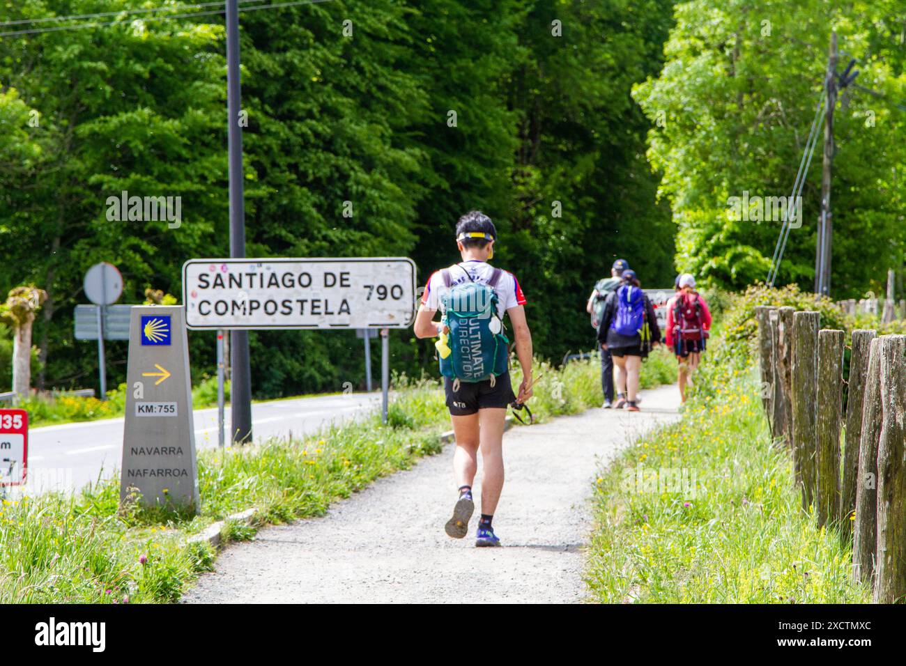 Pilgrims in Roncesvalles on the the Camino de Santiago the way of St ...