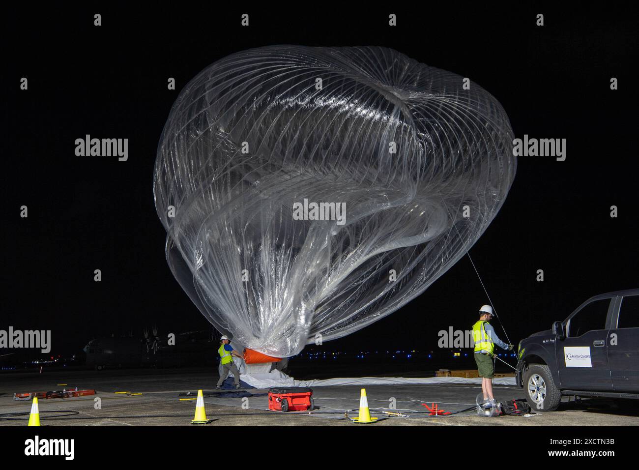 June 10, 2024 - Guam - Aerostar flight operations team members prepare ...