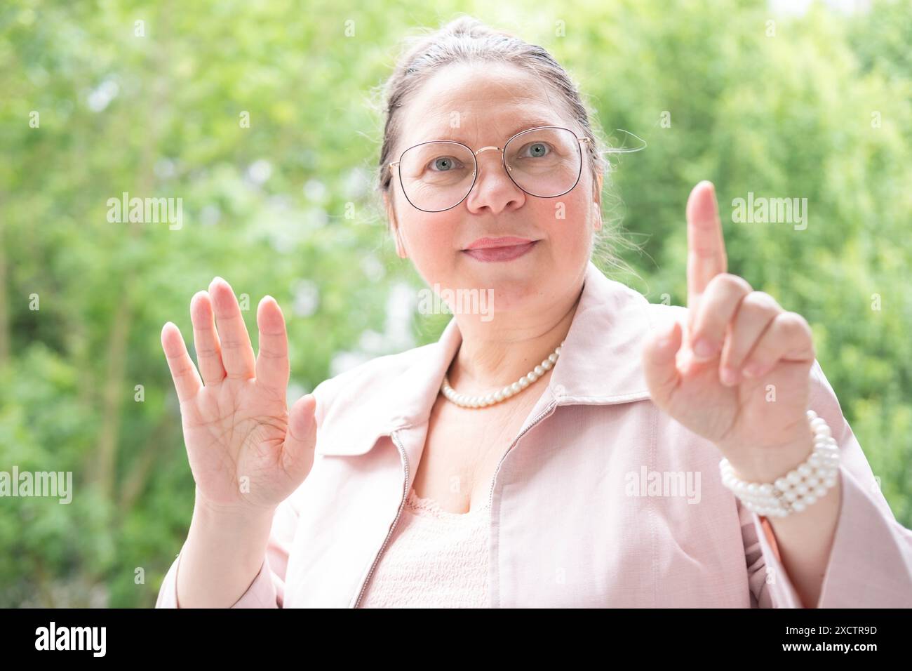 mature businesswoman in glasses, elegant independent woman 50 years old ...
