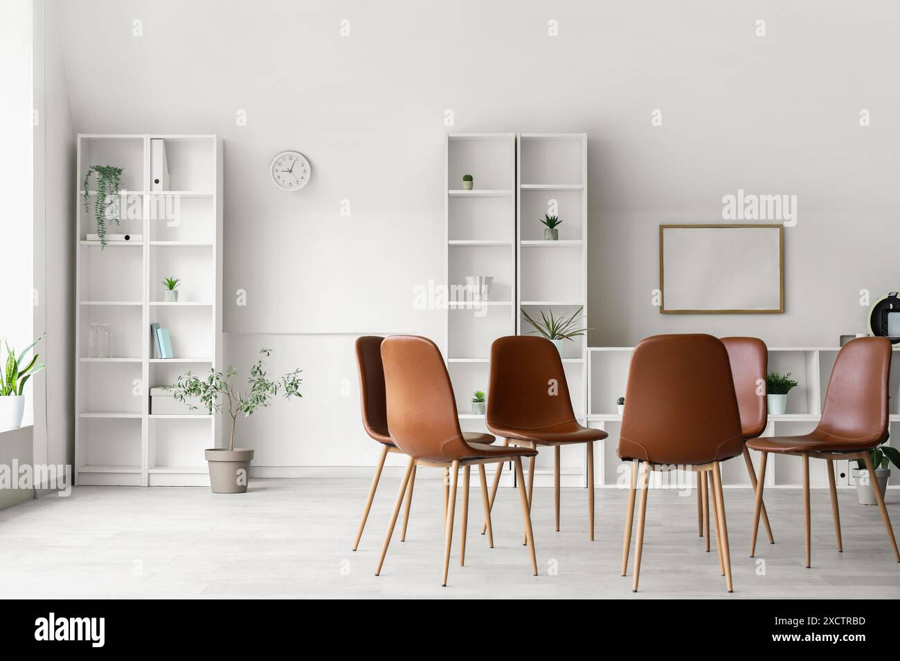 Interior of psychologist's office with chairs for group therapy Stock ...