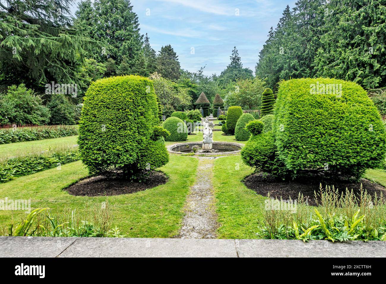 The sunken formal garden on the Farmleigh Estate in Dublin, Ireland ...