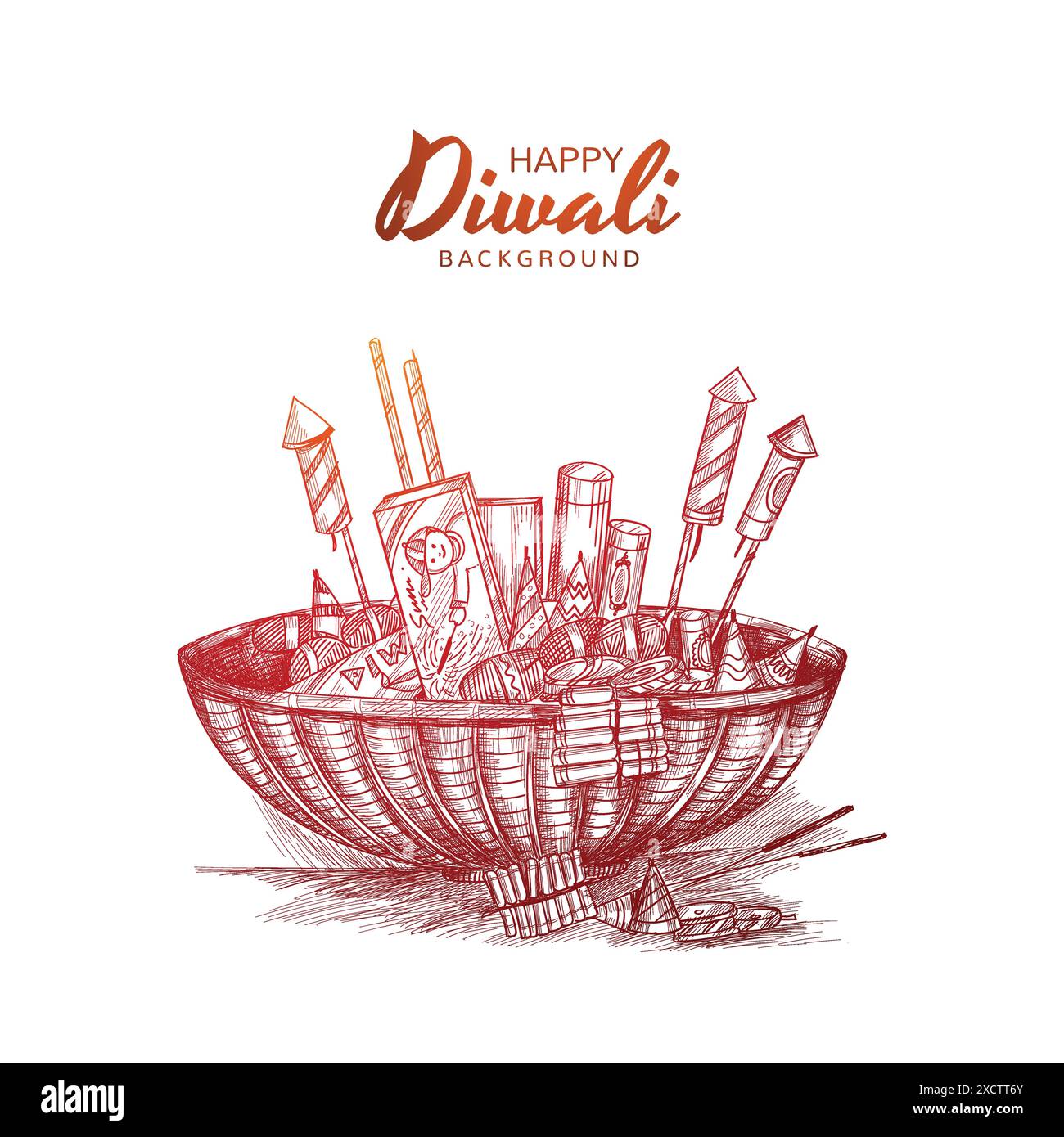 Hand draw diwali crackers sketch design Stock Vector Image & Art - Alamy