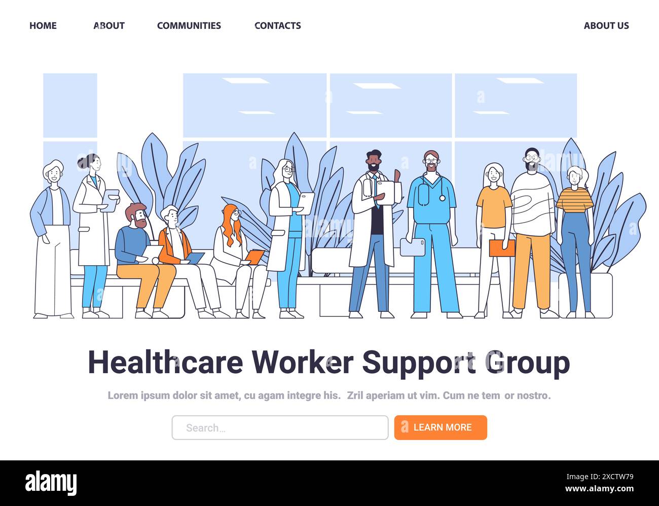 Healthcare professionals support group meeting diverse medical staff teamwork hospital setting ...