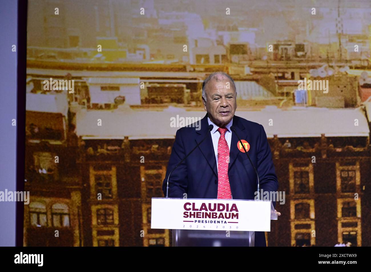Mexico City, Mexico. 18th June, 2024. National President of the Partido ...