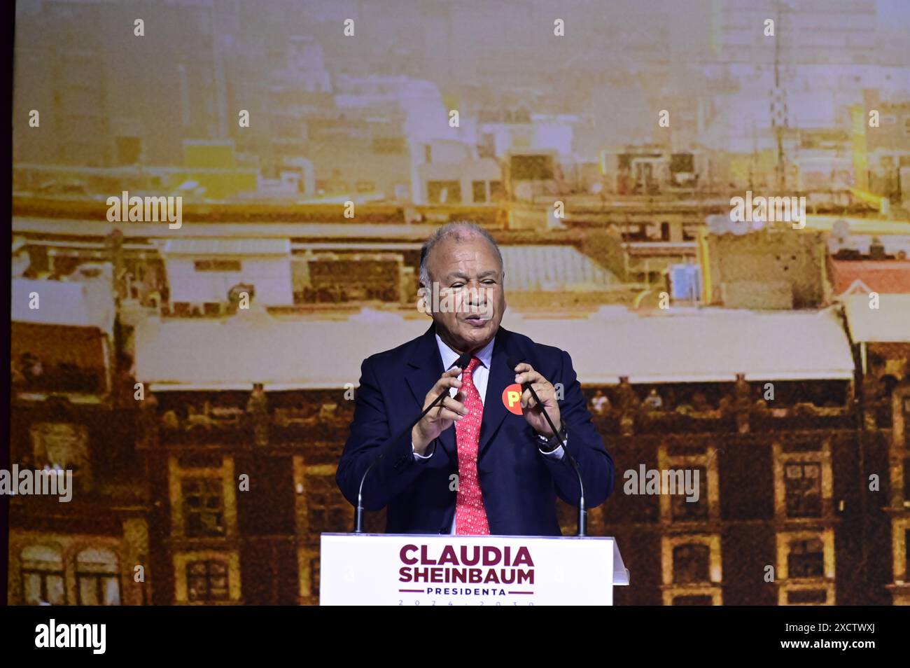 Mexico City, Mexico. 18th June, 2024. National President of the Partido ...