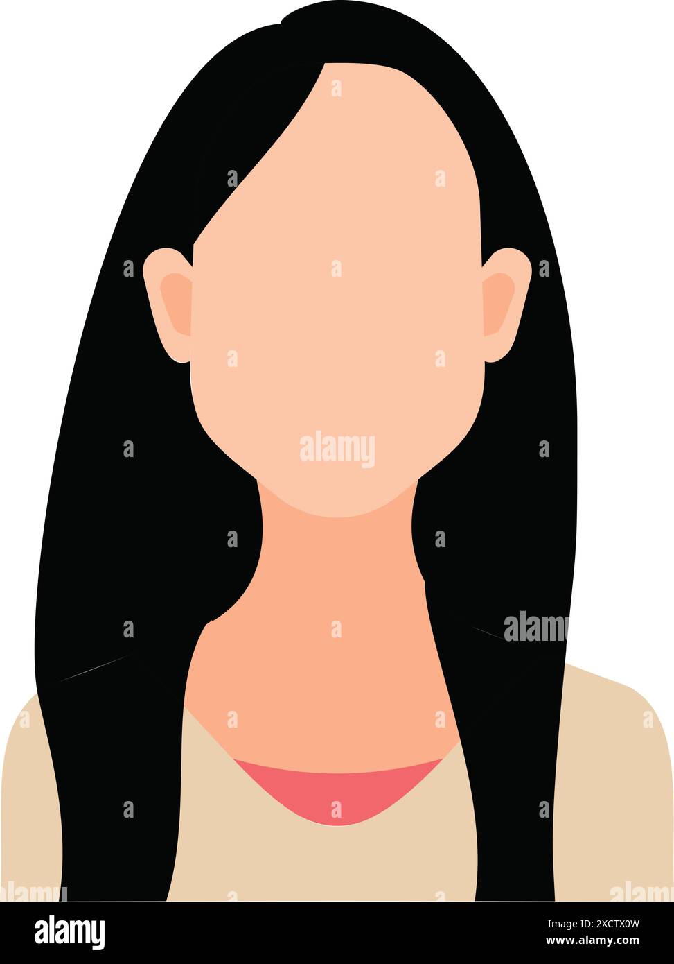 Female long dark hair Stock Vector Images - Alamy