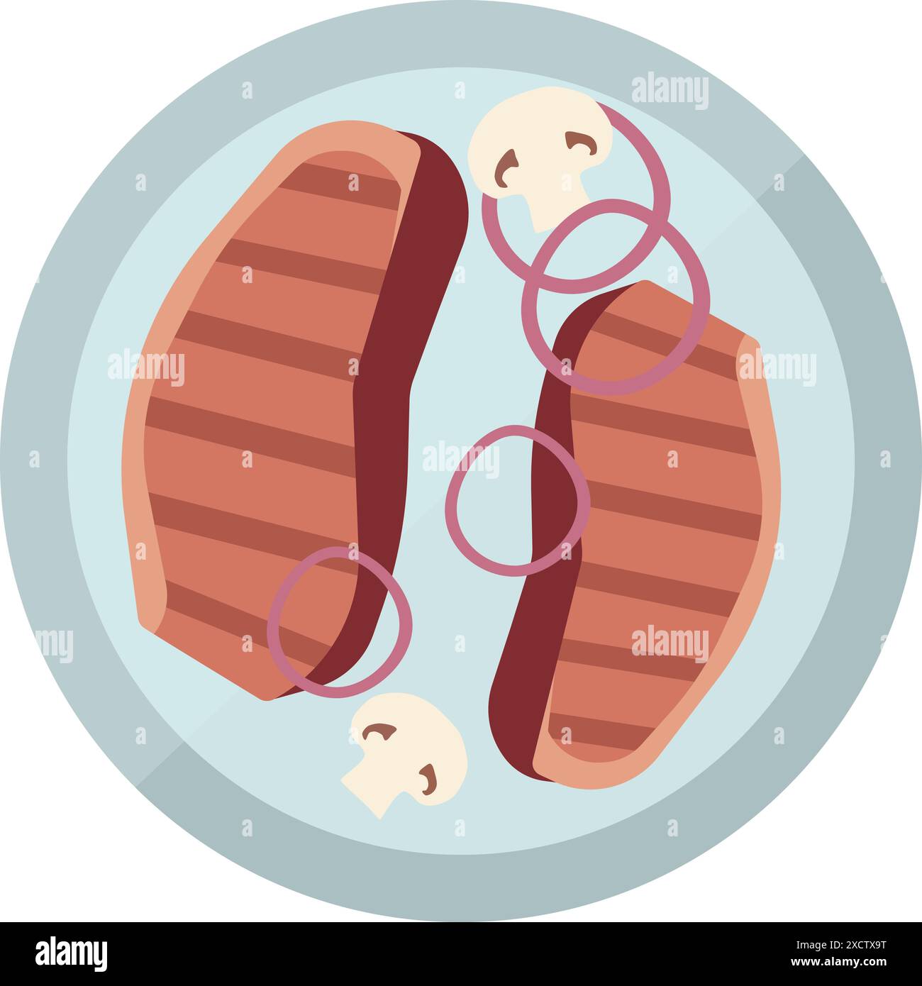 Plate with two meat pieces Stock Vector Image & Art - Alamy