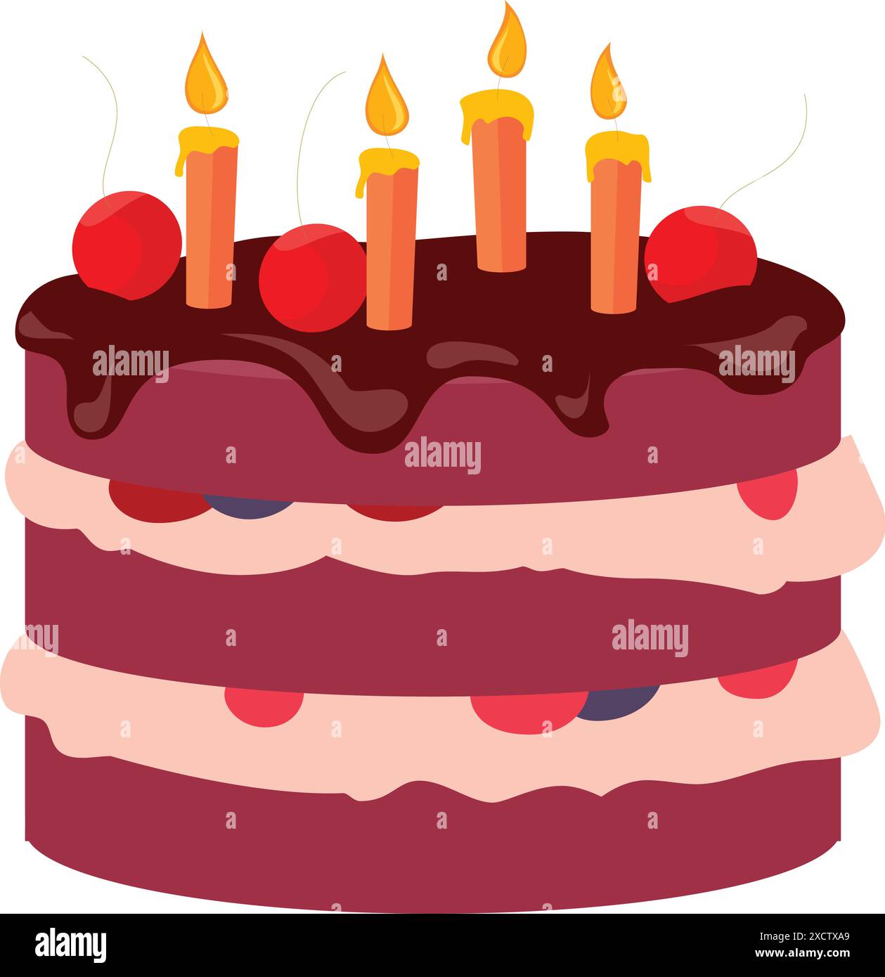 Birthday cake with candles Stock Vector Image & Art - Alamy