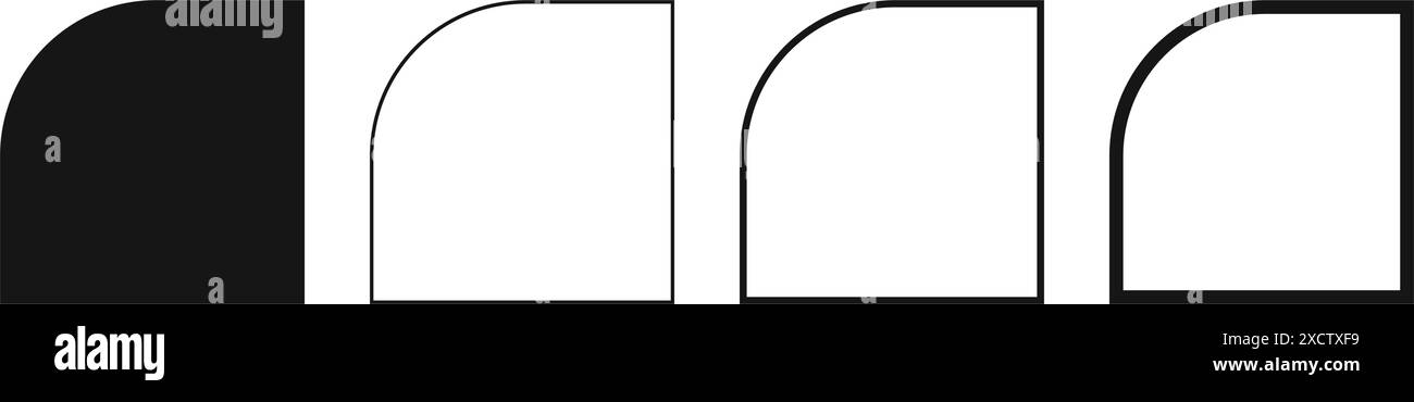 Set of half arch shapes and frames. Templates for invitation or ...