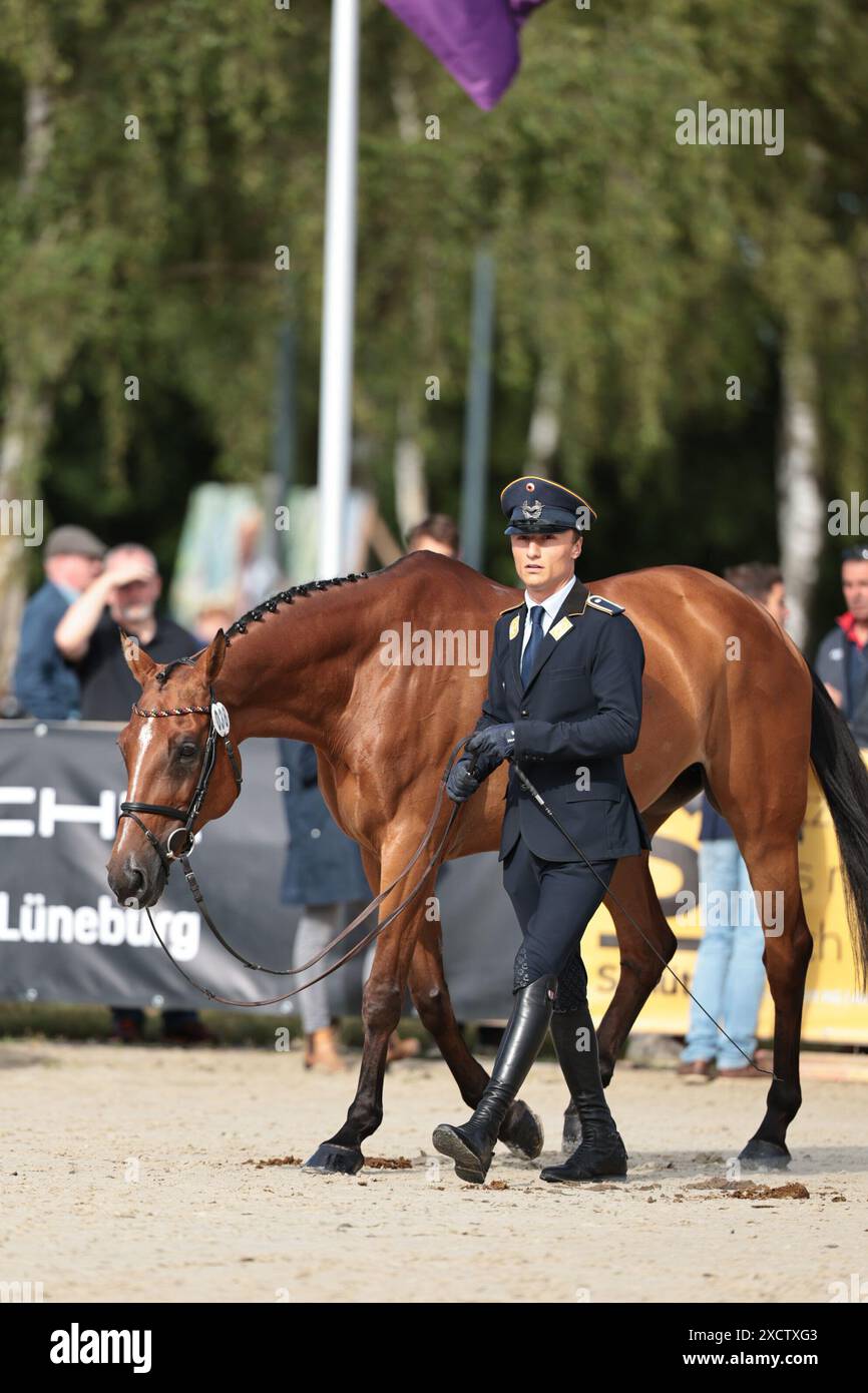 Calvin Böckmann of Germany with Altair De La Cense during the CCI4*-S ...