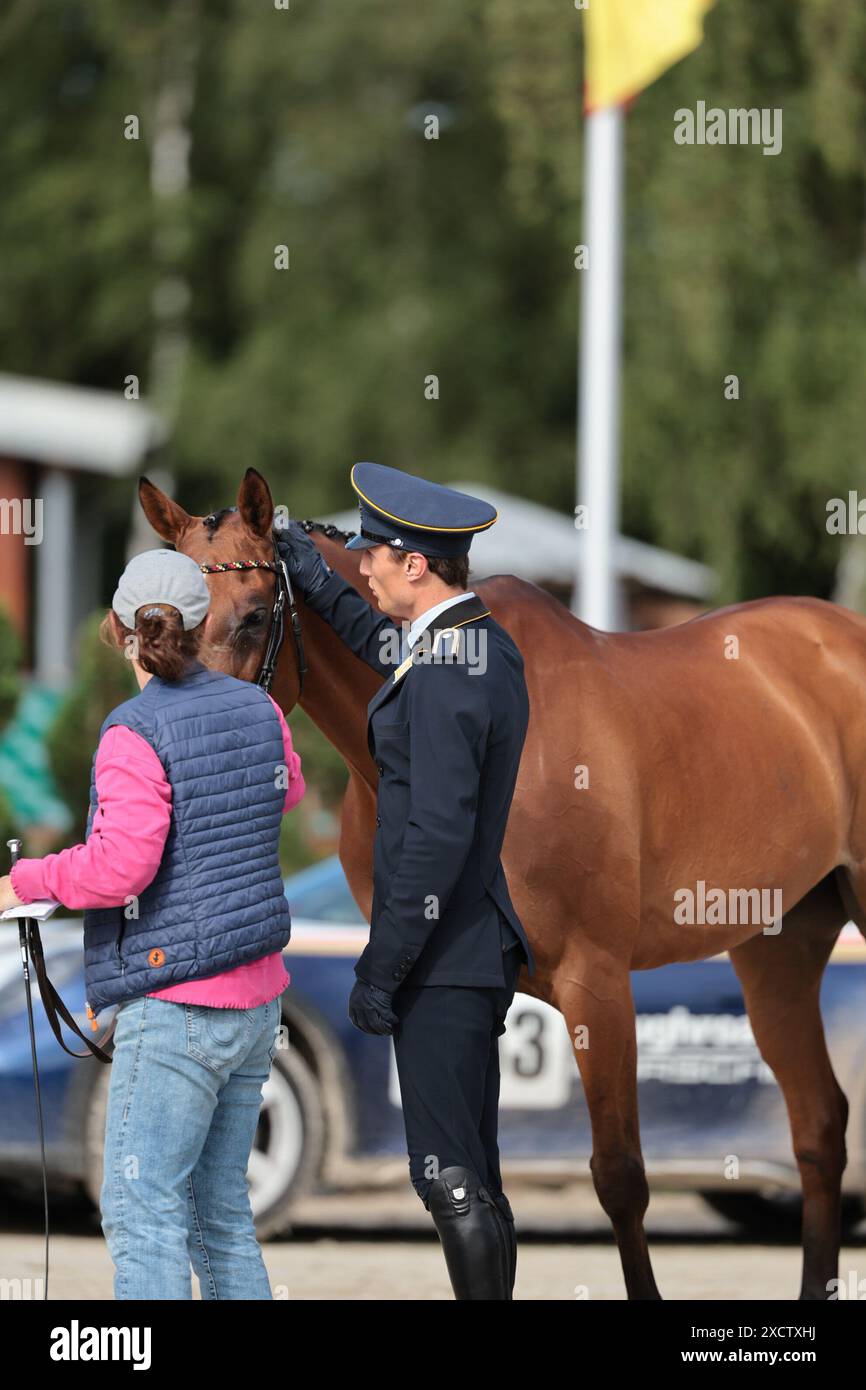 Calvin Böckmann of Germany with Altair De La Cense during the CCI4*-S ...