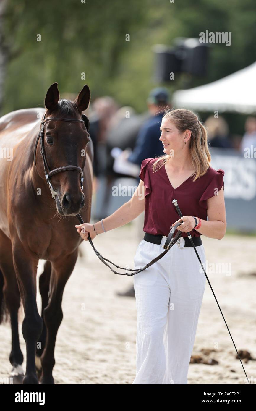 Nadja Minder of Switzerland with Toblerone during the CCI4*-S Meßmer ...