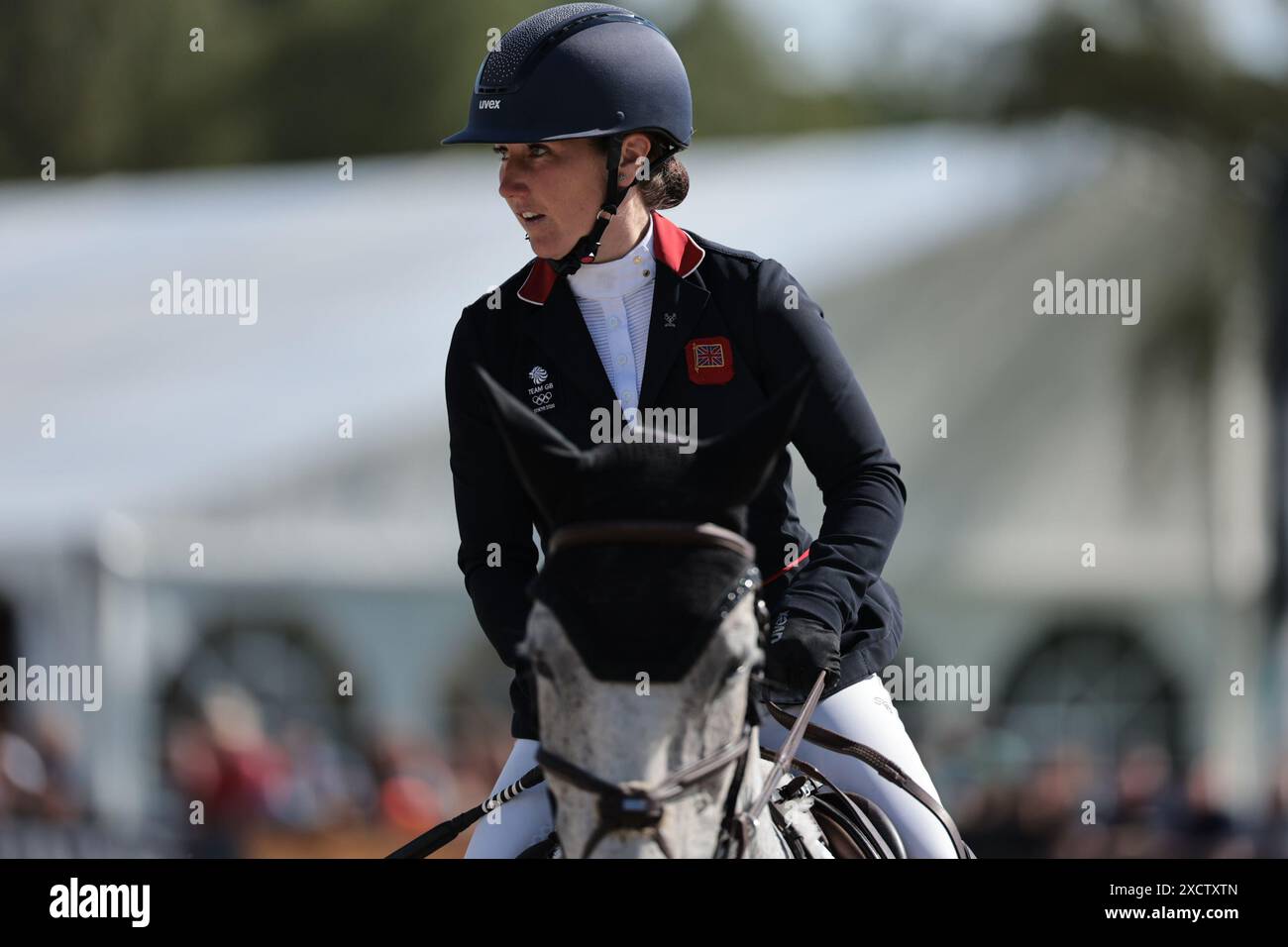 Laura Collett of Great Britain with Hester during the CCI5* showjumping ...