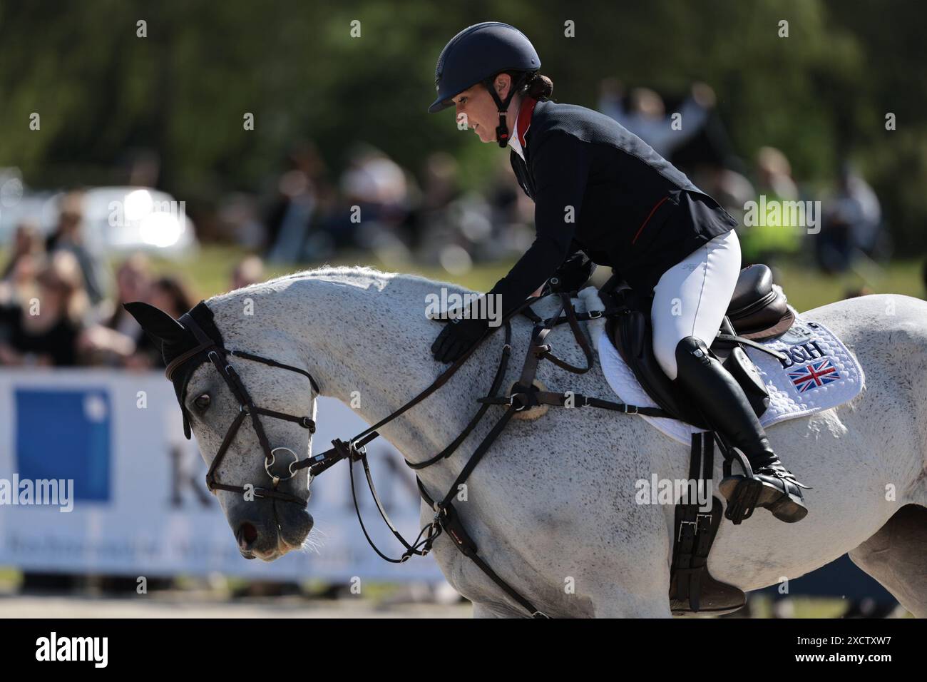Laura Collett of Great Britain with Hester during the CCI5* showjumping ...