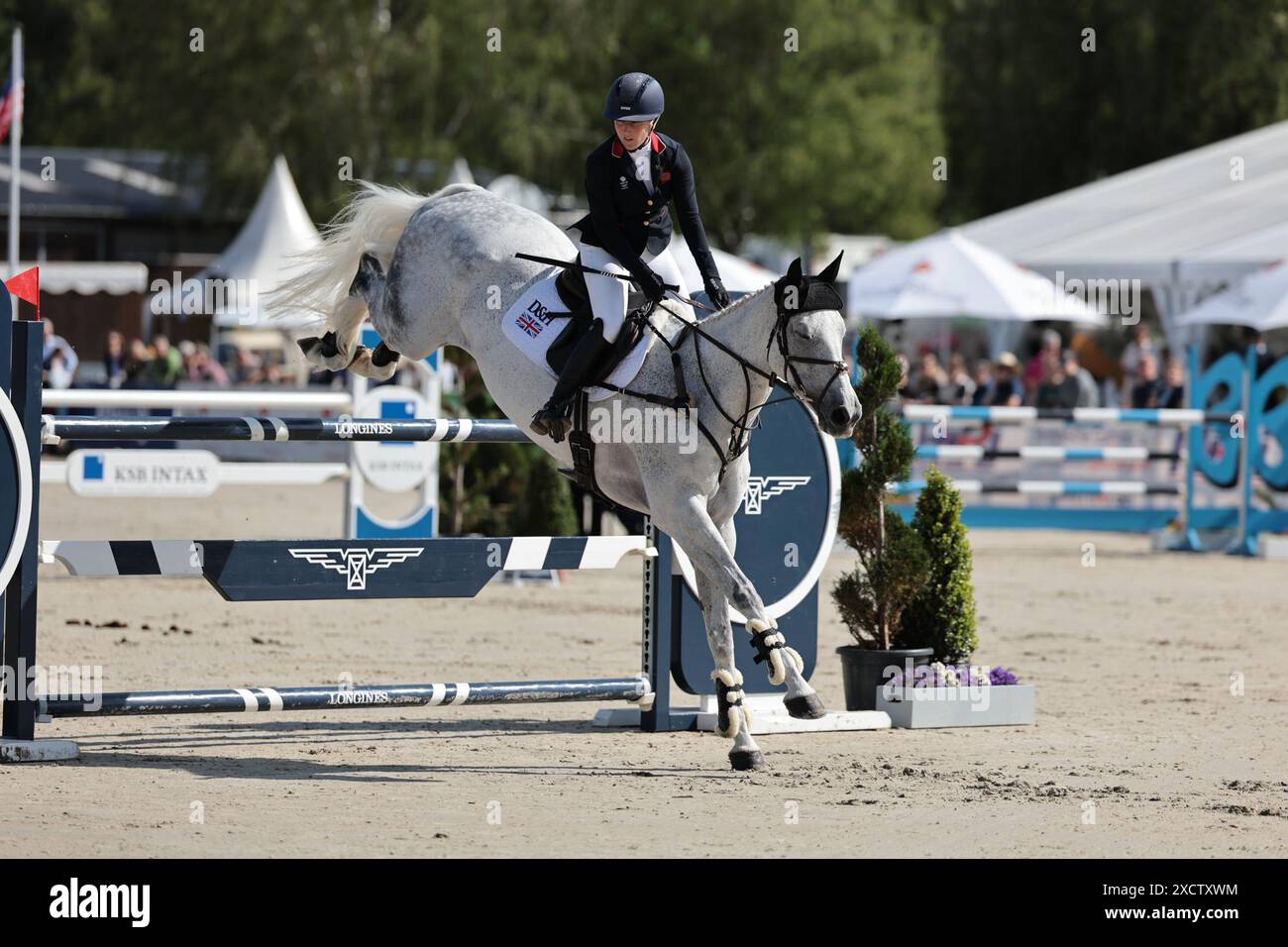 Laura Collett of Great Britain with Hester during the CCI5* showjumping ...