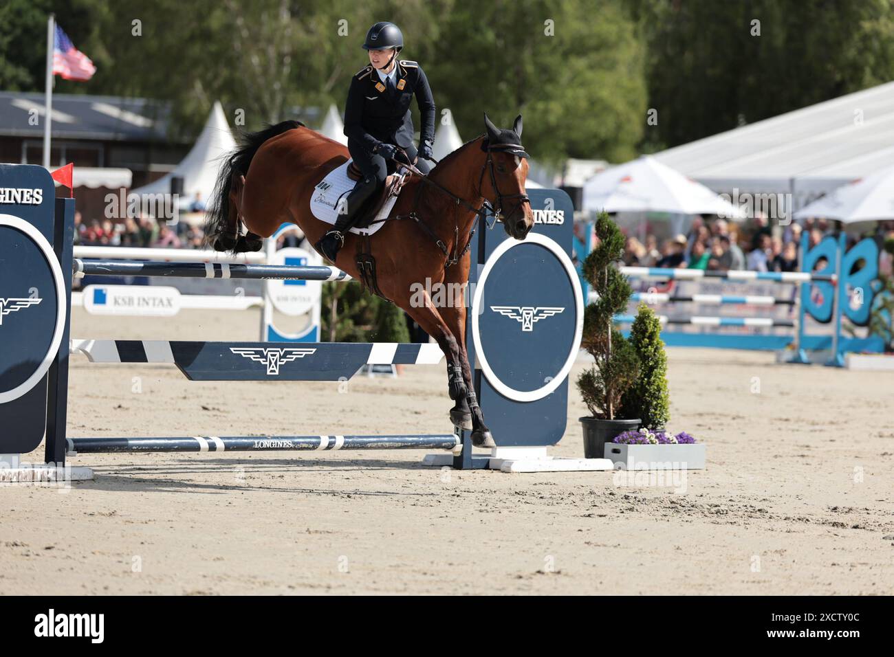 Libussa Lübbeke of Germany with Caramia 34 during the CCI5* showjumping ...