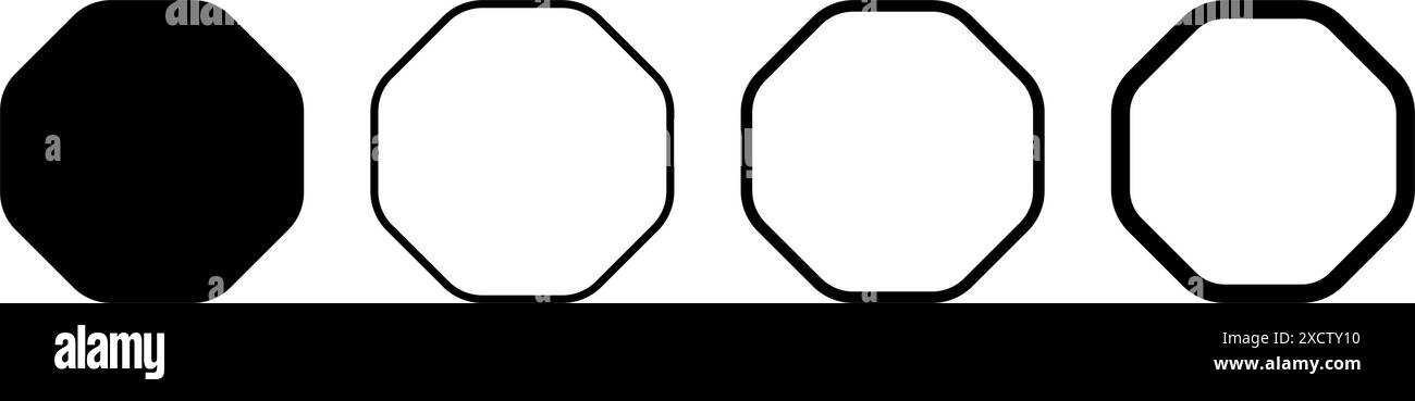 Octagon shapes and frames isolated on white background. Set of ...