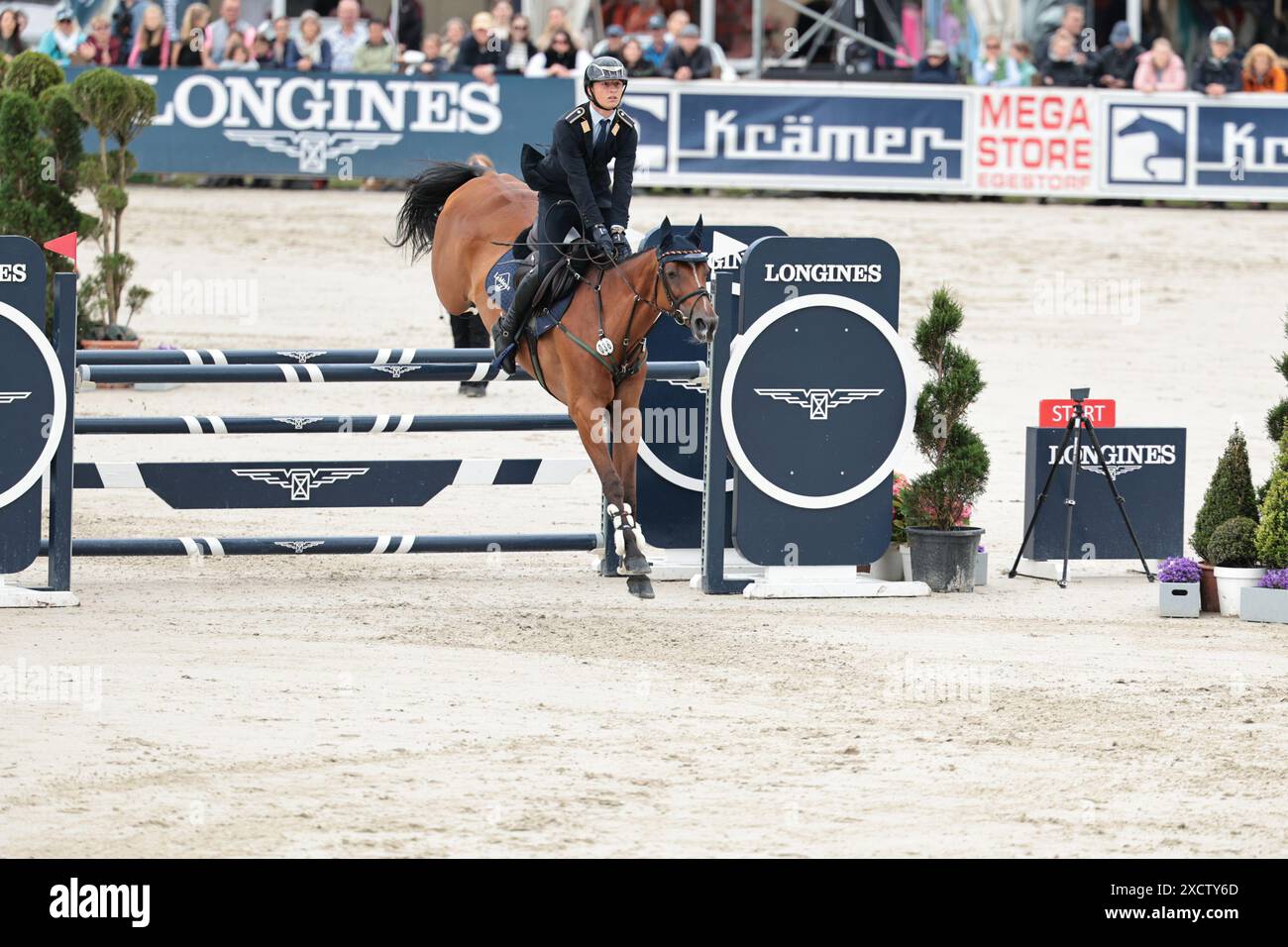 Calvin Böckmann of Germany with Altair De La Cense during the CCI4*-S ...