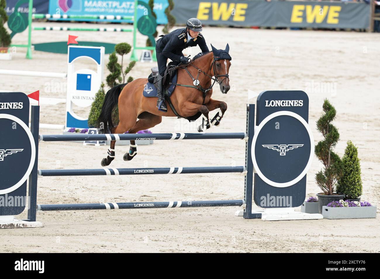 Calvin Böckmann of Germany with Altair De La Cense during the CCI4*-S ...