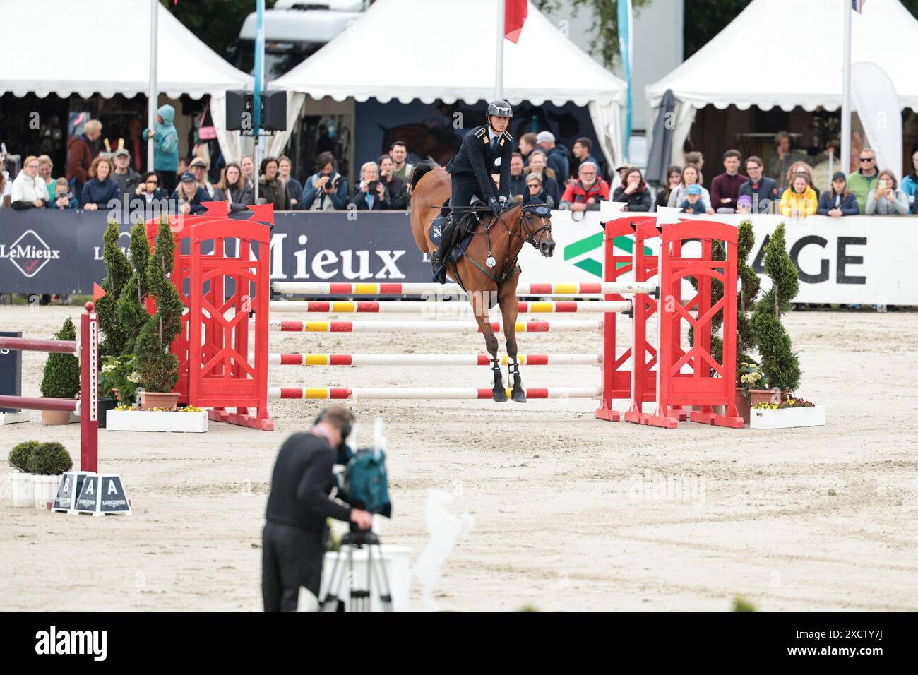 Calvin Böckmann of Germany with Altair De La Cense during the CCI4*-S ...