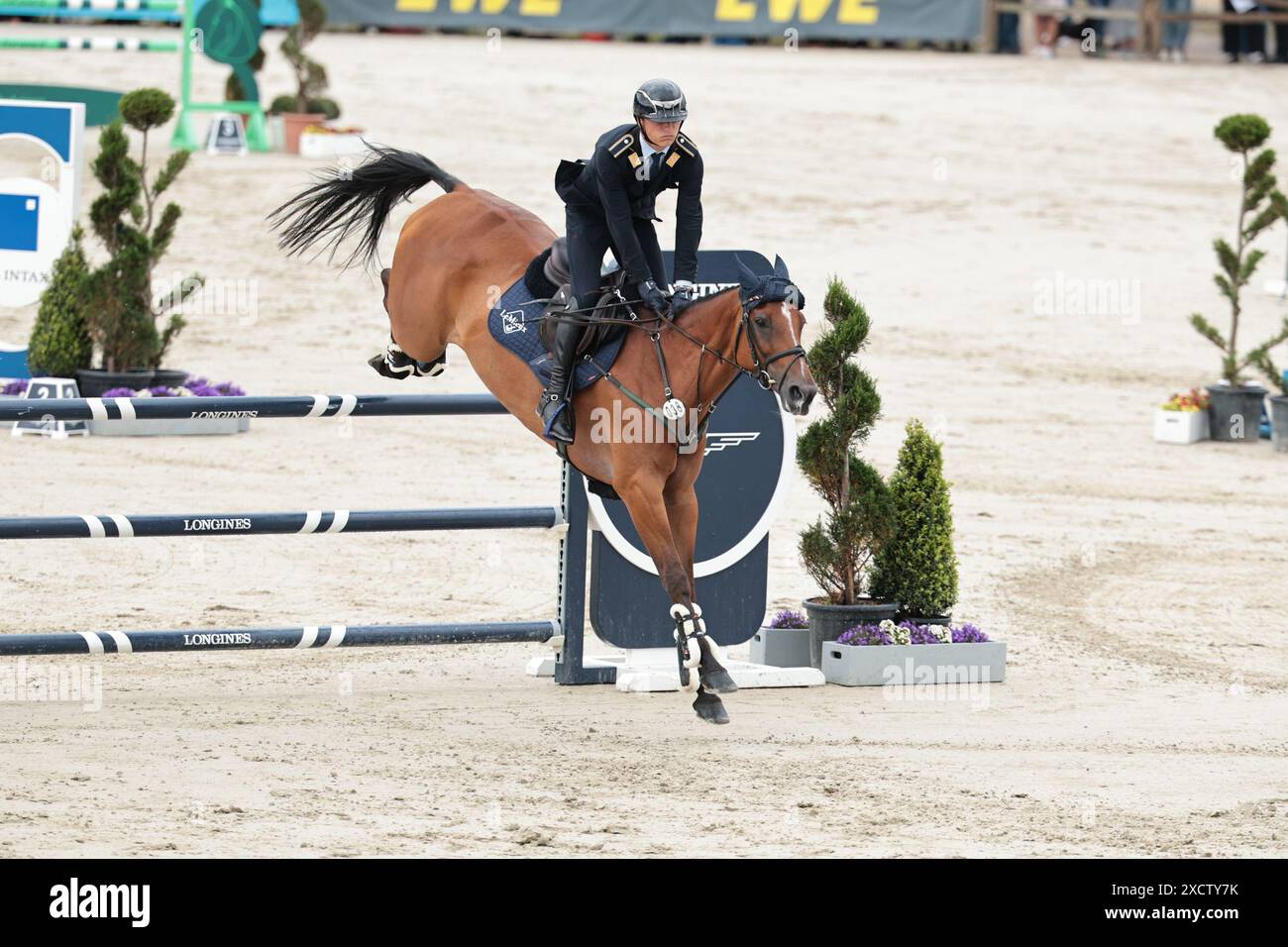Calvin Böckmann of Germany with Altair De La Cense during the CCI4*-S ...