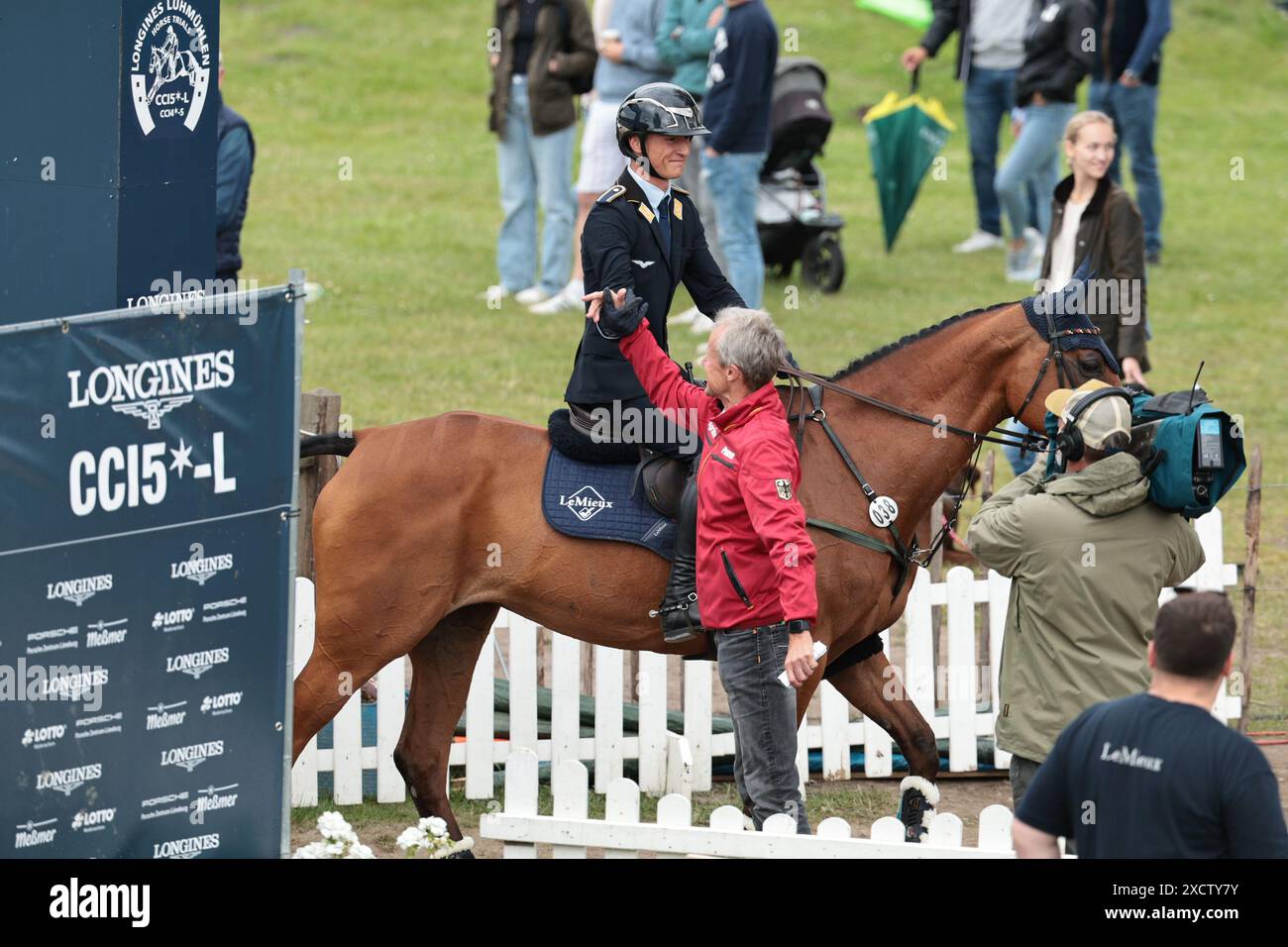 Calvin Böckmann of Germany with Altair De La Cense during the CCI4*-S ...