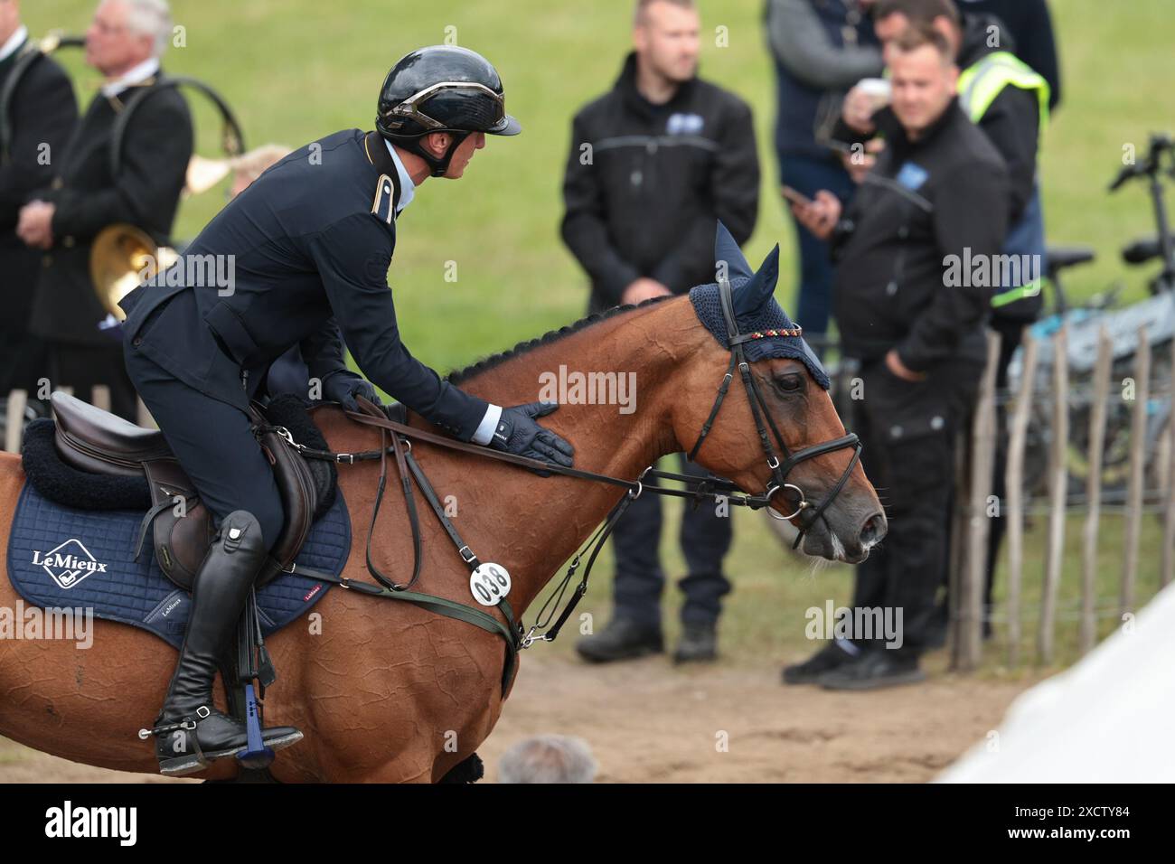 Calvin Böckmann of Germany with Altair De La Cense during the CCI4*-S ...
